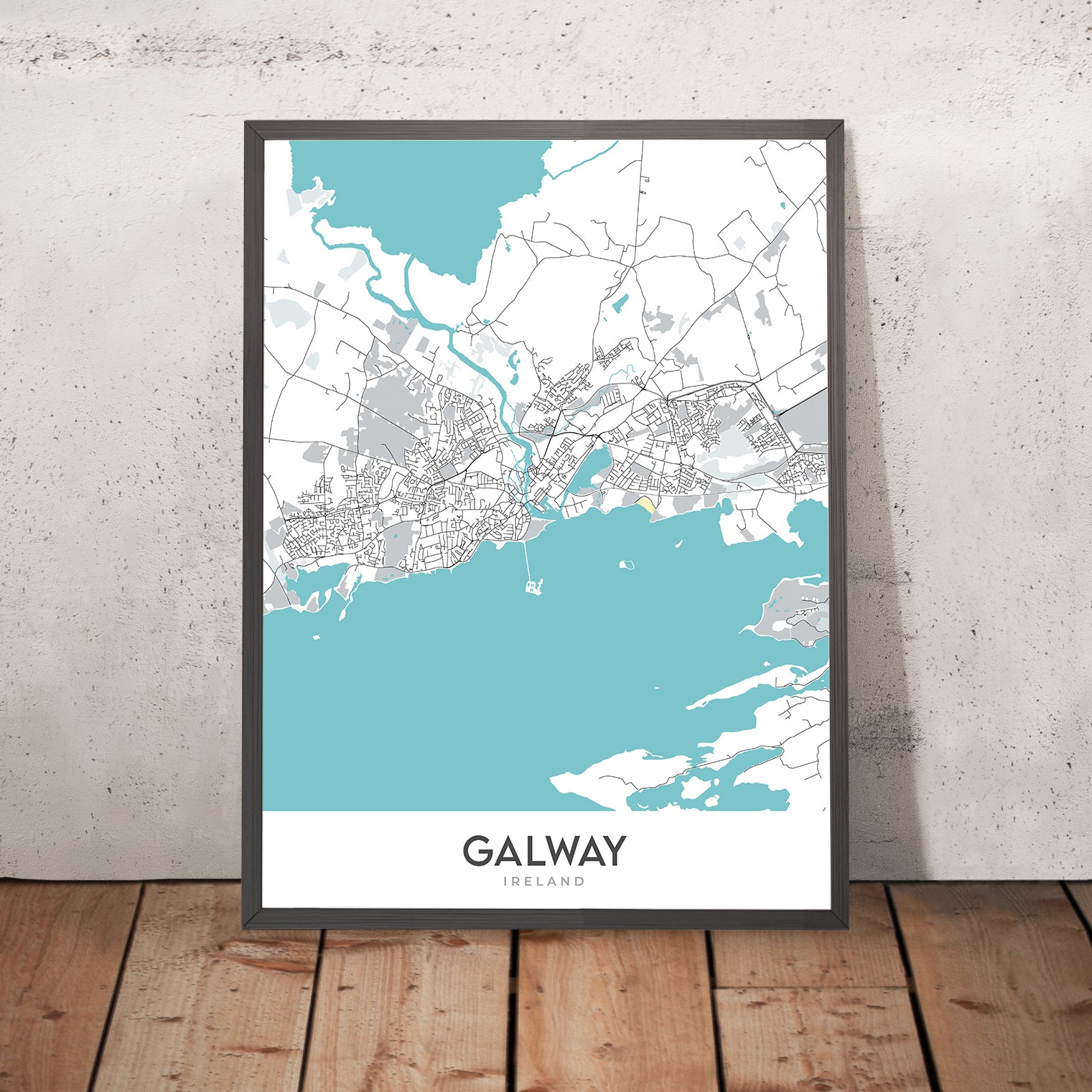 Modern City Map of Galway, Ireland: City Centre, West End, Salthill, G – The Unique Maps Co.