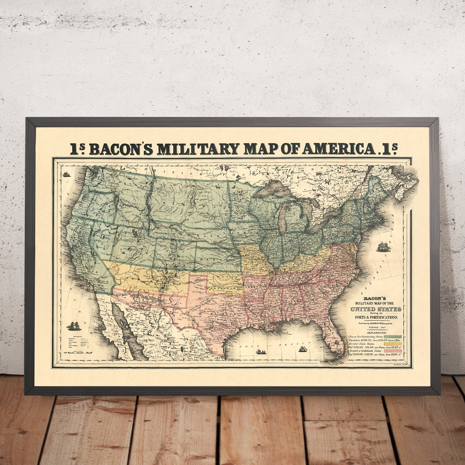Old Military Map of American Civil War, 1862: Washington DC, Richmond ...