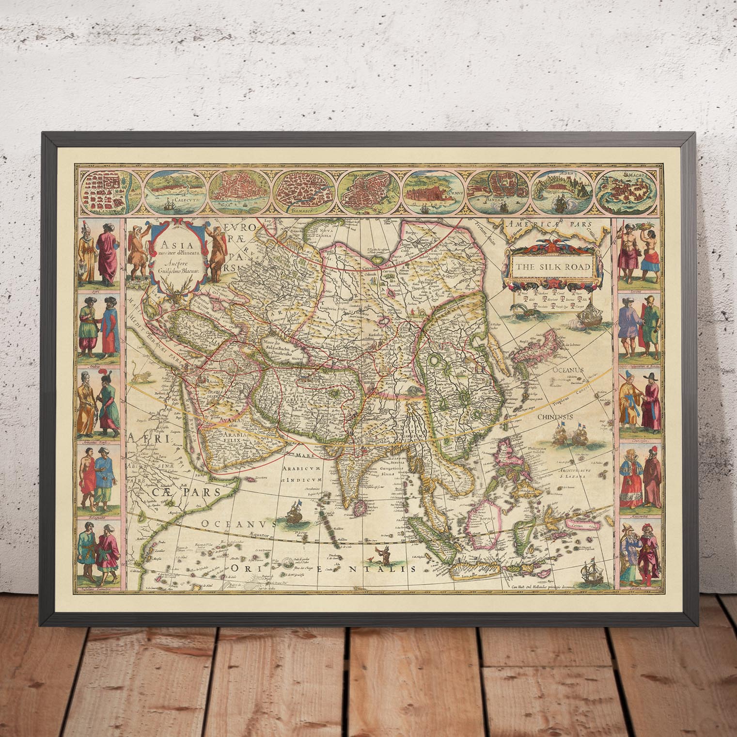 Old Map of The Silk Road, 1640 by Willem Blaeu & The Unique Maps Co.