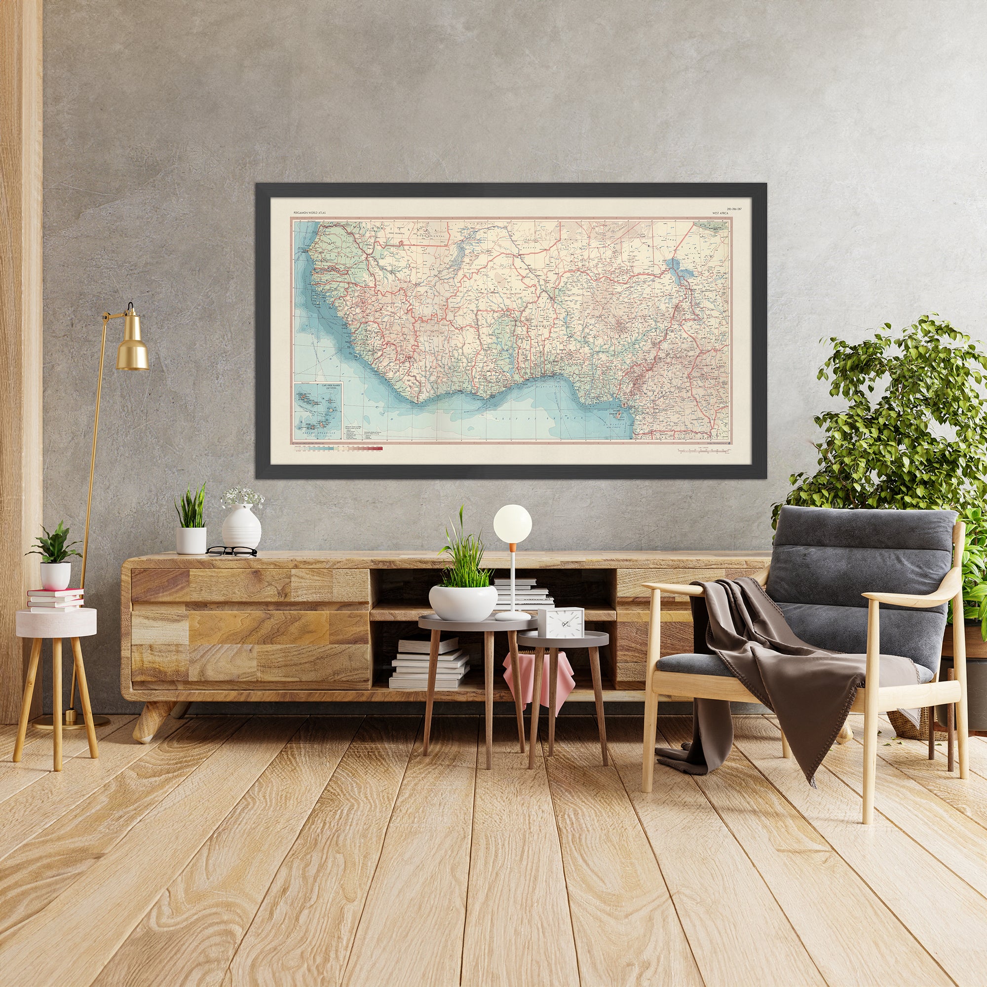 Old Map of West Africa, 1967: Political and Physical Map, Benin, Ivory – The Unique Maps Co.