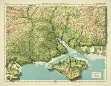 Old OS Map of New Forest & Isle of Wight, Hampshire by Bartholomew, 19 ...