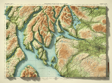 Old OS Map of Glasgow & Clyde by Bartholomew, 1901: Loch Lomond, Firth ...