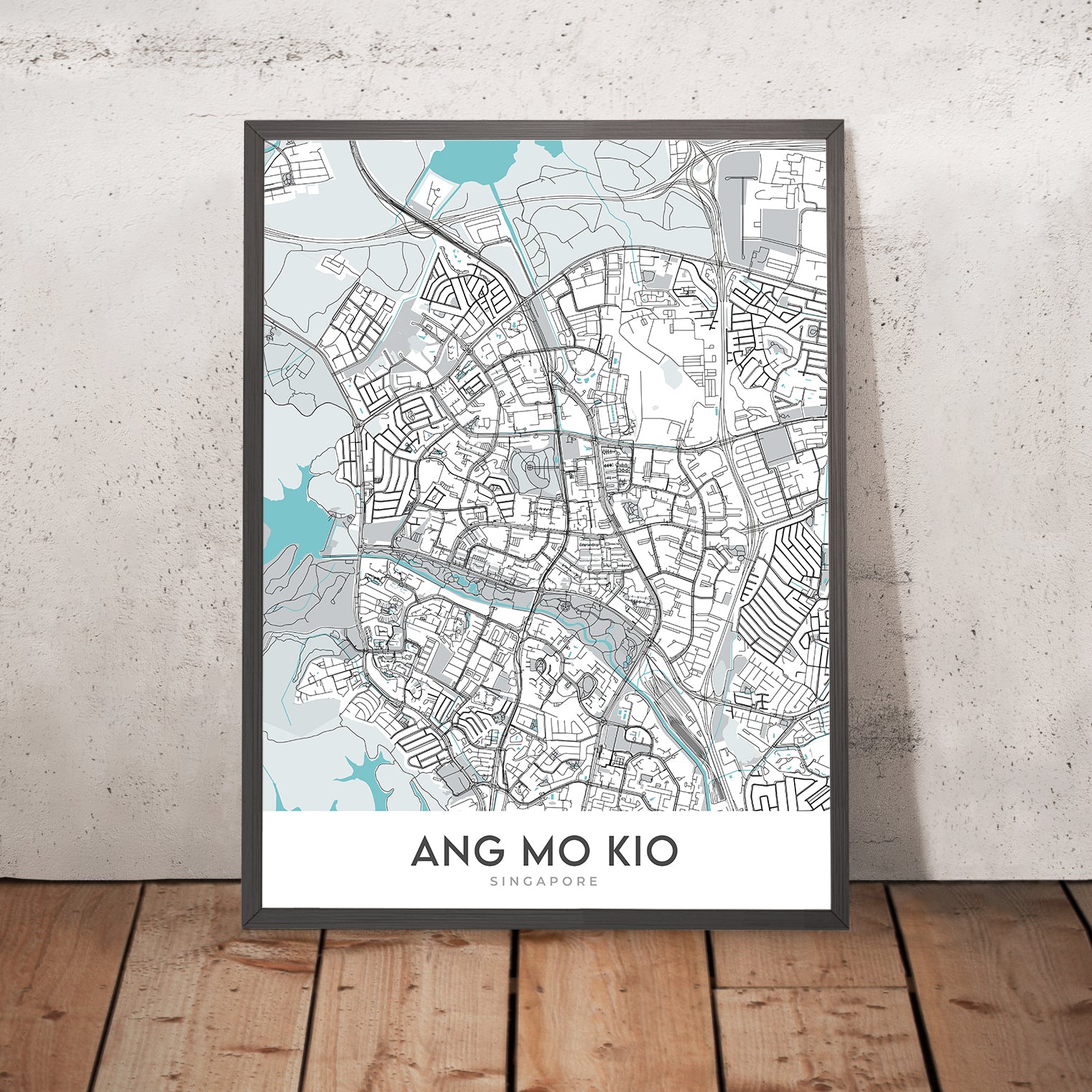 Modern City Map of Ang Mo Kio, Singapore: Bishan-Ang Mo Kio Park, Lower ...
