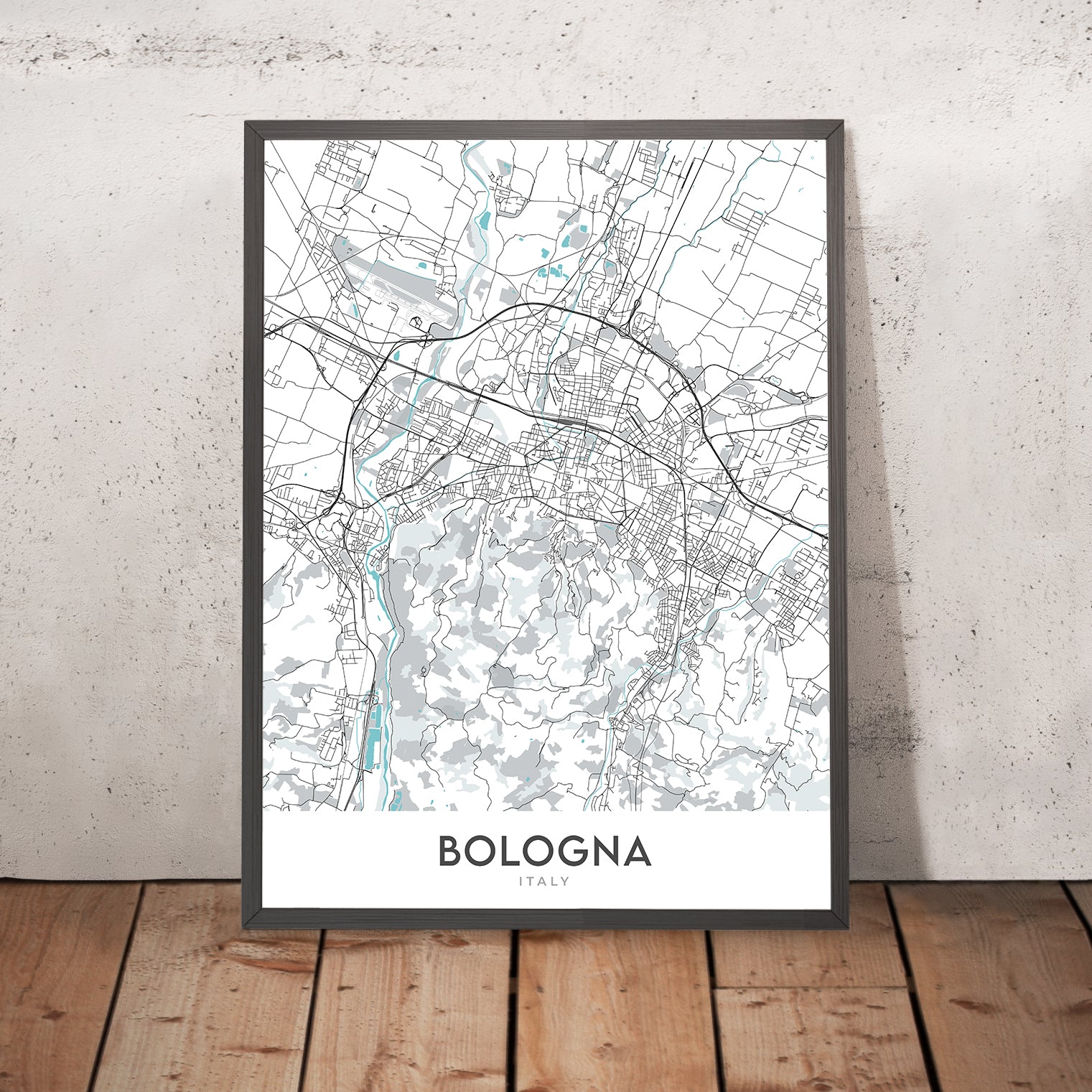 Modern City Map of Bologna, Italy: Piazza Maggiore, Basilica di San Pe ...