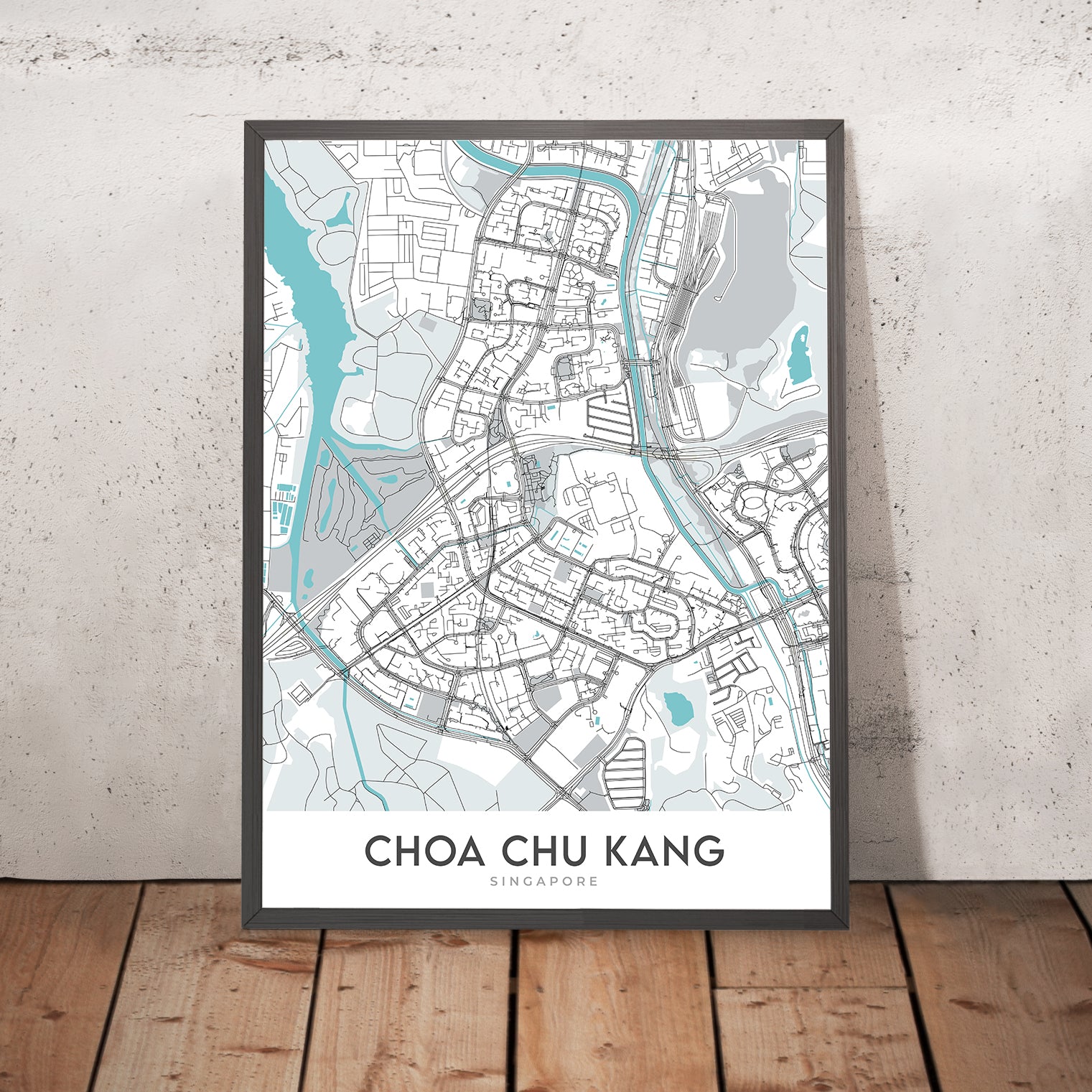 Modern City Map of Choa Chu Kang, Singapore: MRT Station, Lot One Mall ...