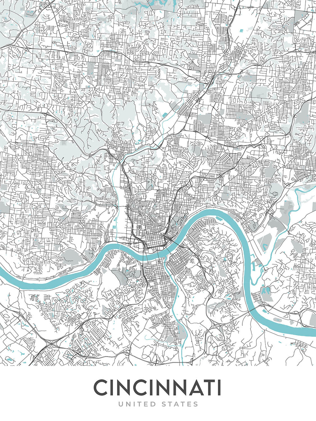 Cincinnati Ohio County Map