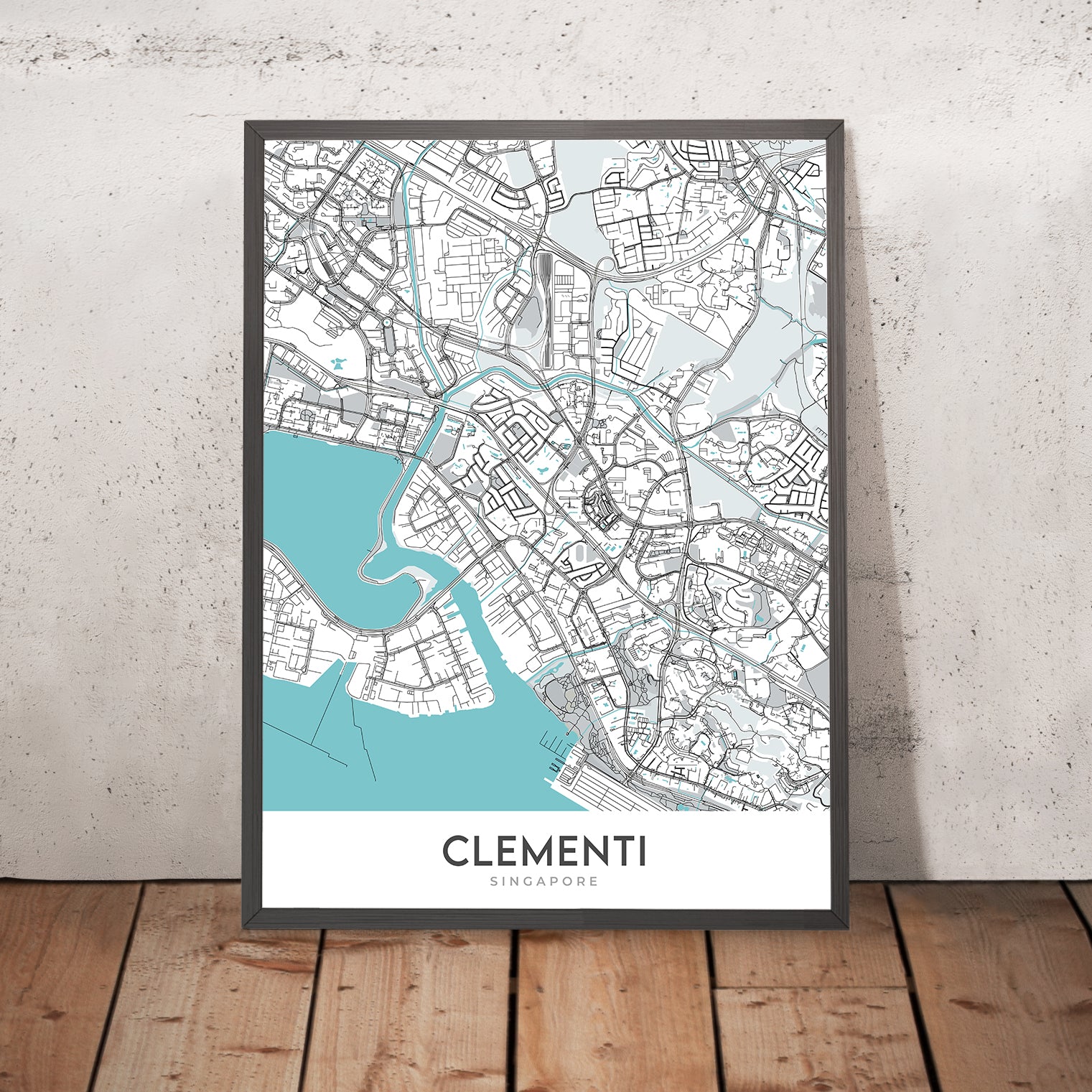 Modern City Map of Clementi, Singapore: MRT, NUS, West Coast Park, Cle ...