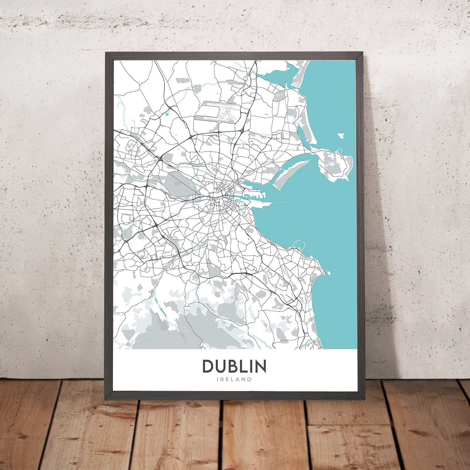 Modern City Map of Dublin, Ireland: Aviva Stadium, Christ Church Cathe ...