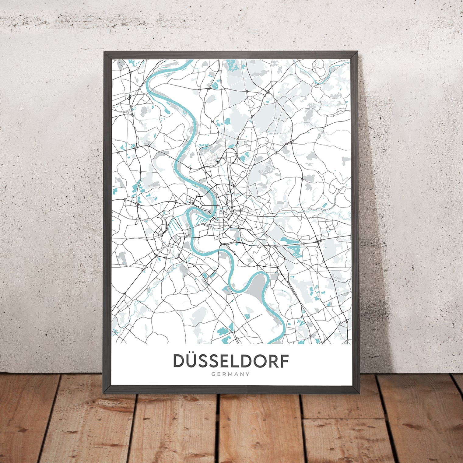Modern City Map of Düsseldorf, Germany: Altstadt, Königsallee, MedienH ...