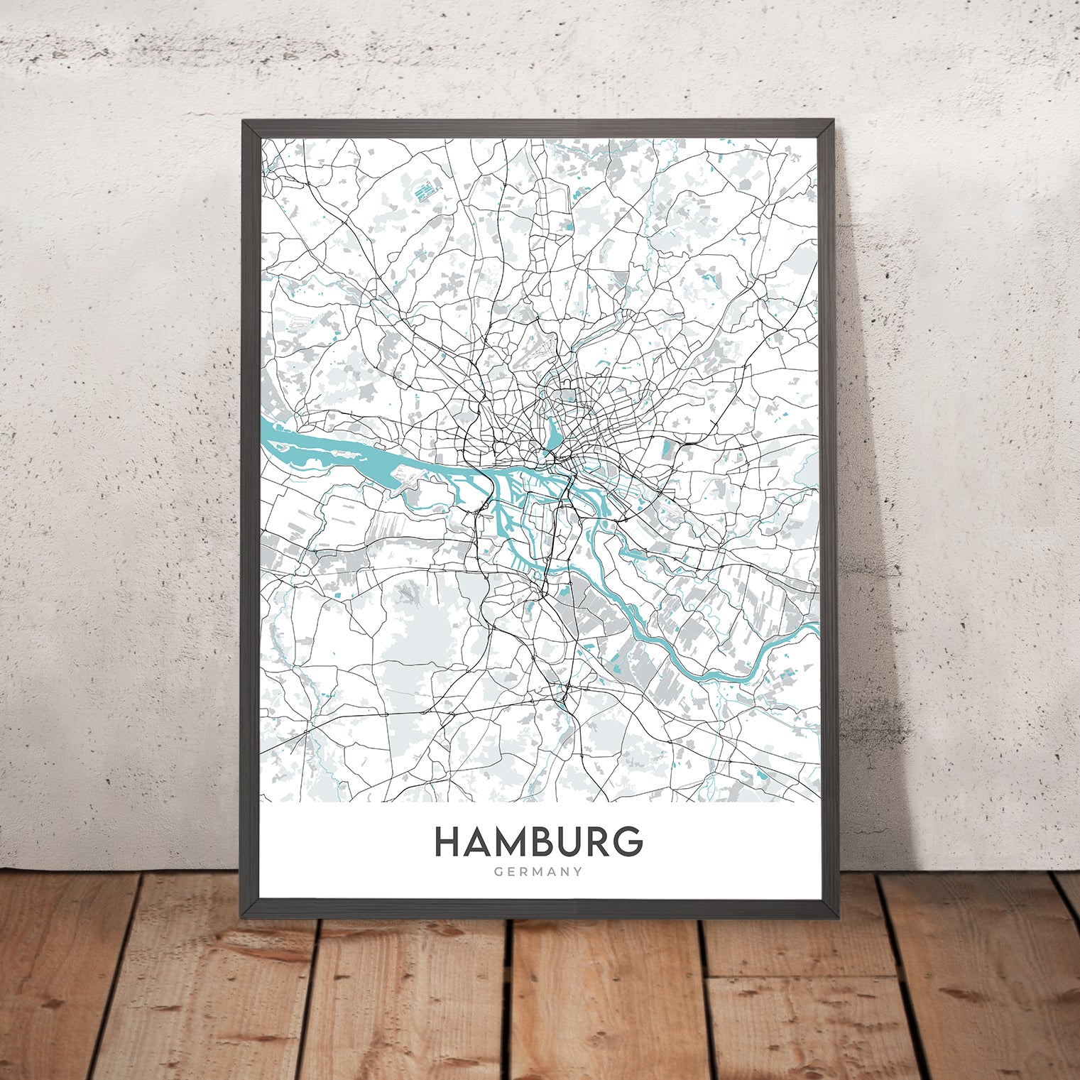 Modern City Map of Hamburg, Germany: Altstadt, St. Pauli, Elbphilharmo ...
