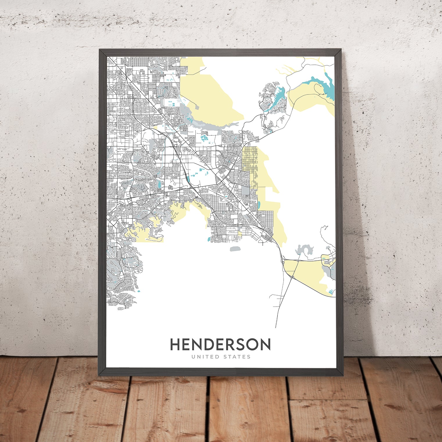 Modern City Map of Henderson, NV: Anthem, Boulder City, Green Valley ...