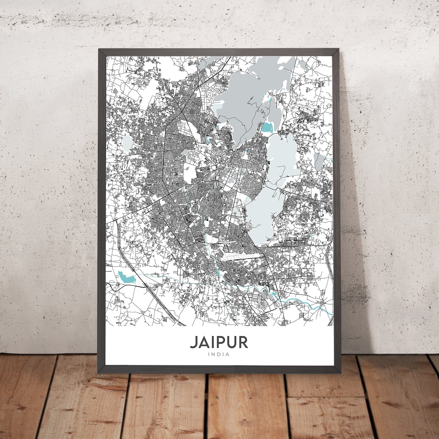 Modern City Map of Jaipur, Rajasthan: Pink City, Hawa Mahal, MI Road ...