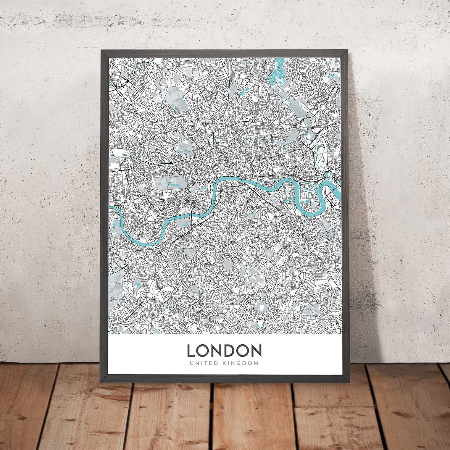 Modern City Map of London, UK: Westminster, Buckingham Palace, Tower o ...