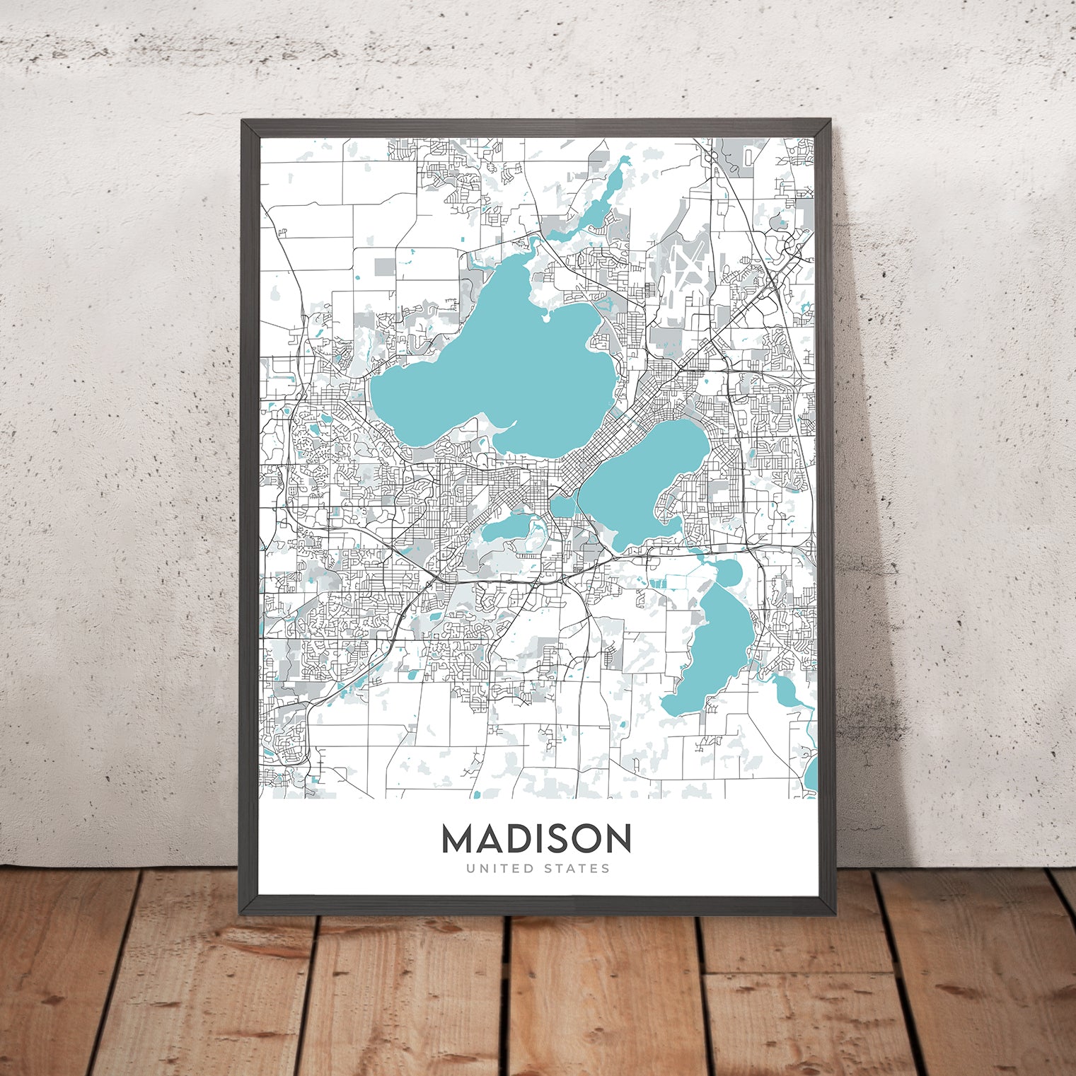 Modern City Map of Madison, WI: UW-Madison, Capitol, State St, Olbrich ...