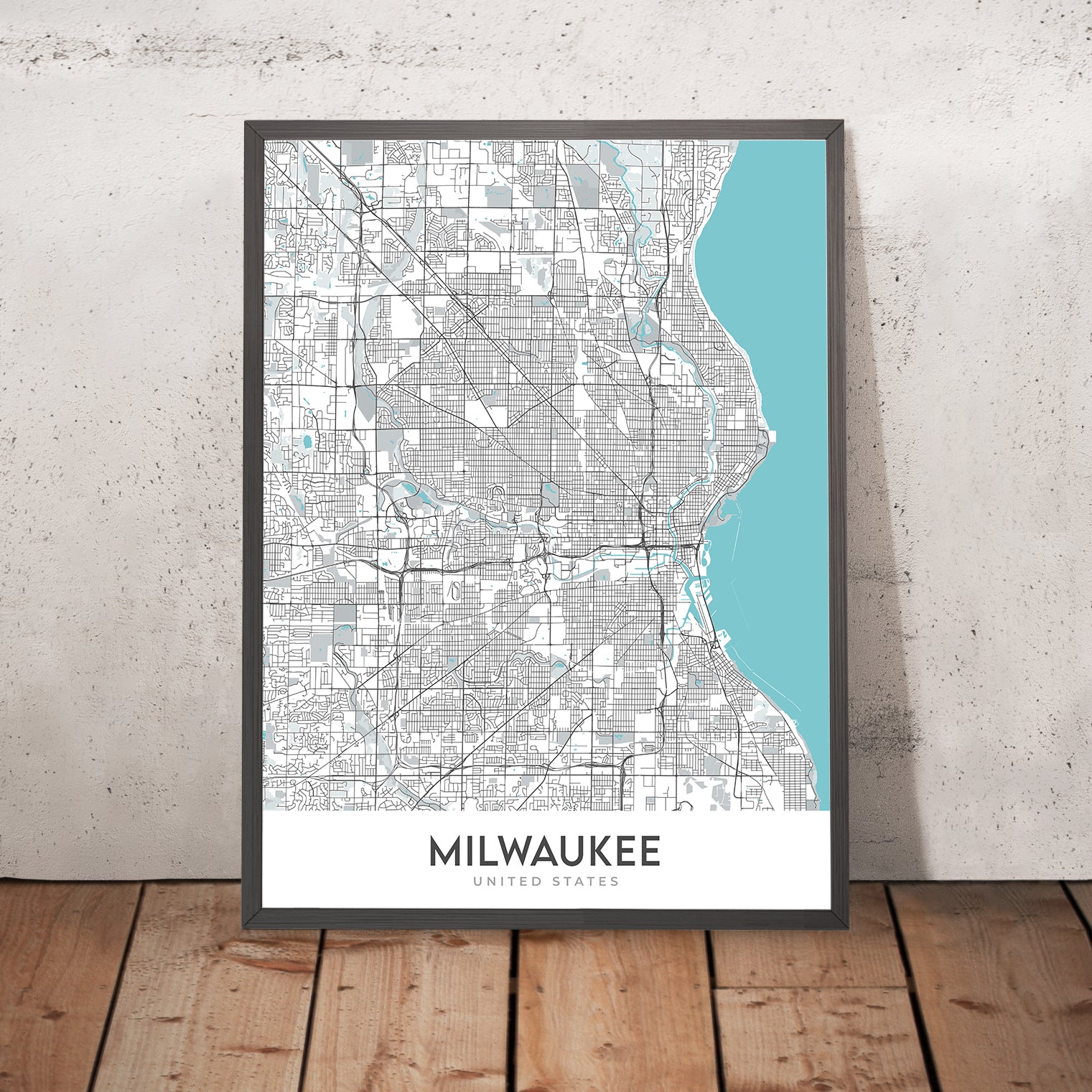 Modern City Map of Milwaukee, WI: Bay View, Fiserv Forum, Historic Thi ...