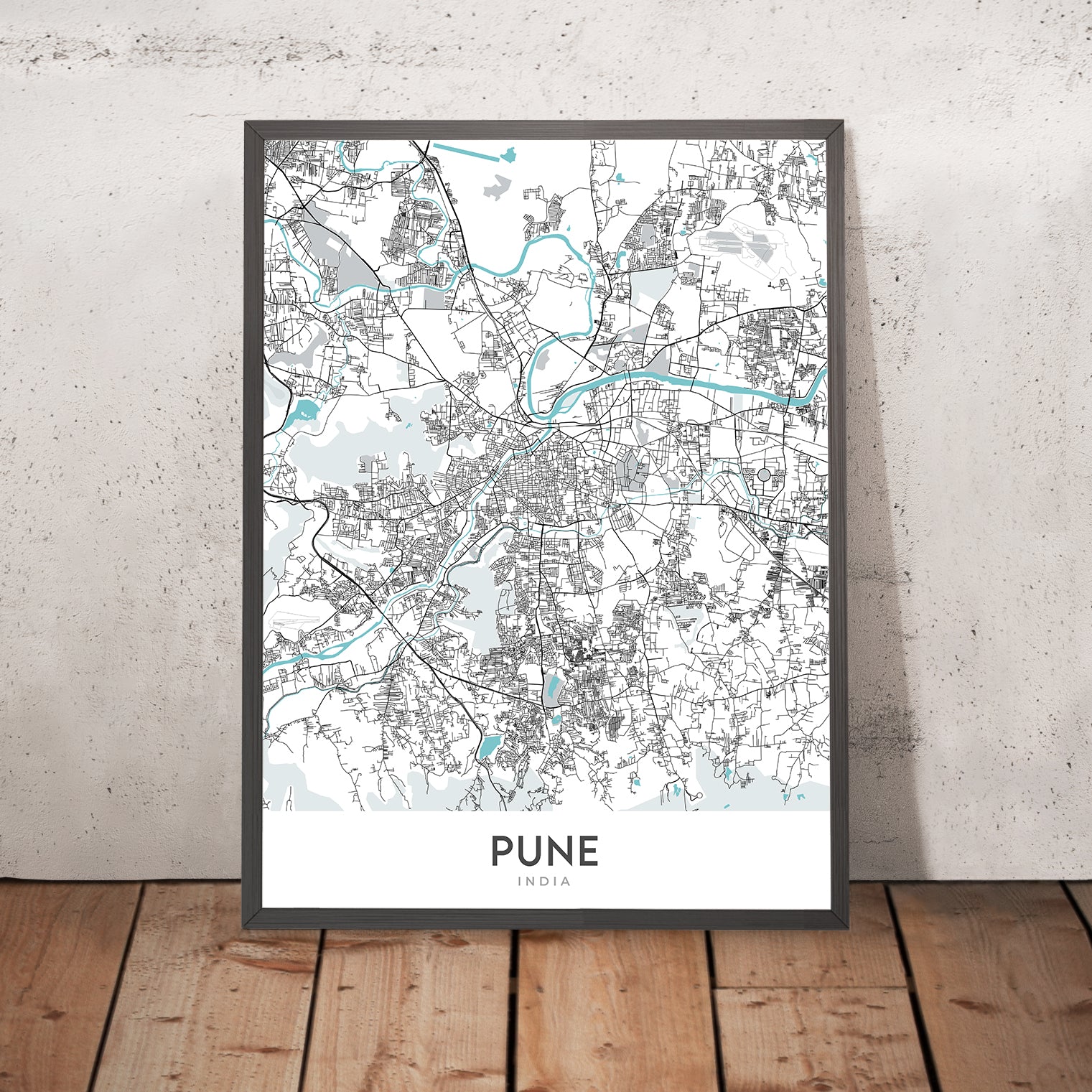 Modern City Map of Pune, India: Shivajinagar, Koregaon Park, Aga Khan ...