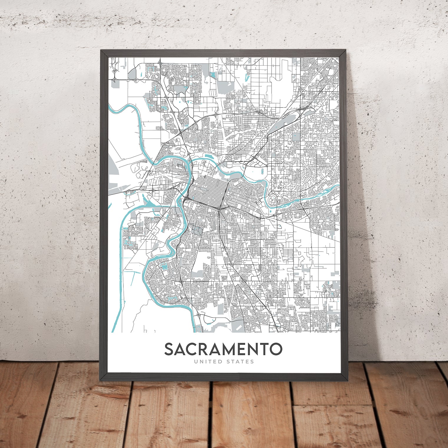 Modern City Map of Sacramento, CA: Downtown, Midtown, East Sac, Sac St ...