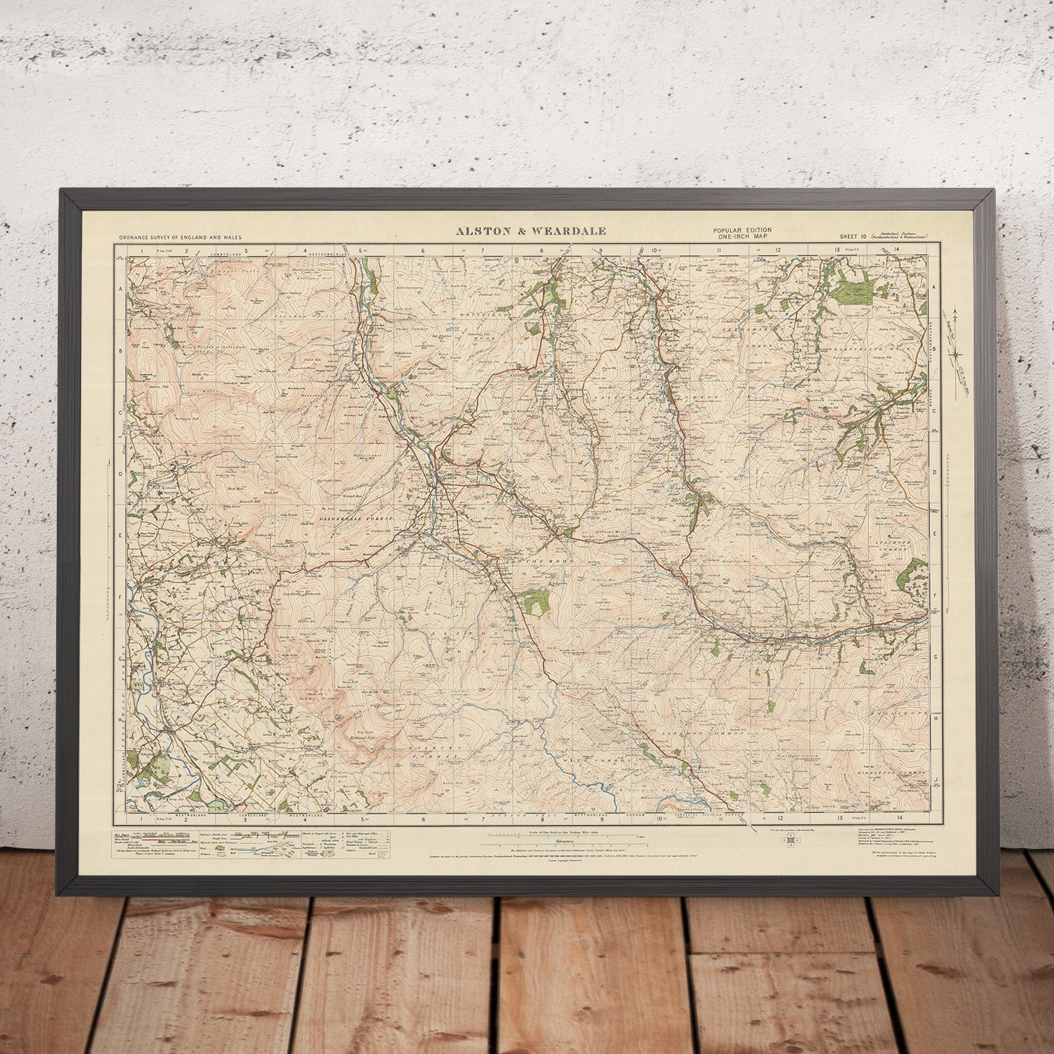 Old Ordnance Survey Map, Sheet 10 - Alston & Weardale, 1925: Allendale ...