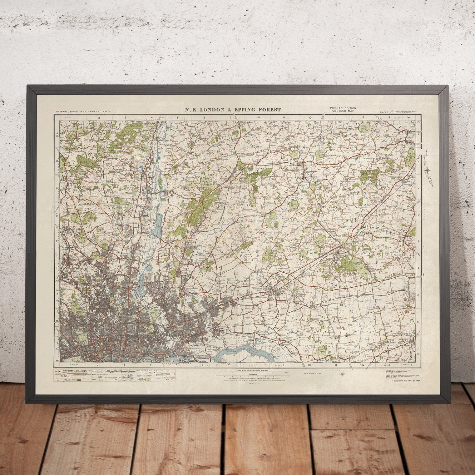 Old Ordnance Survey Map, Sheet 107 - N.E. London & Epping Forest, 1925 ...