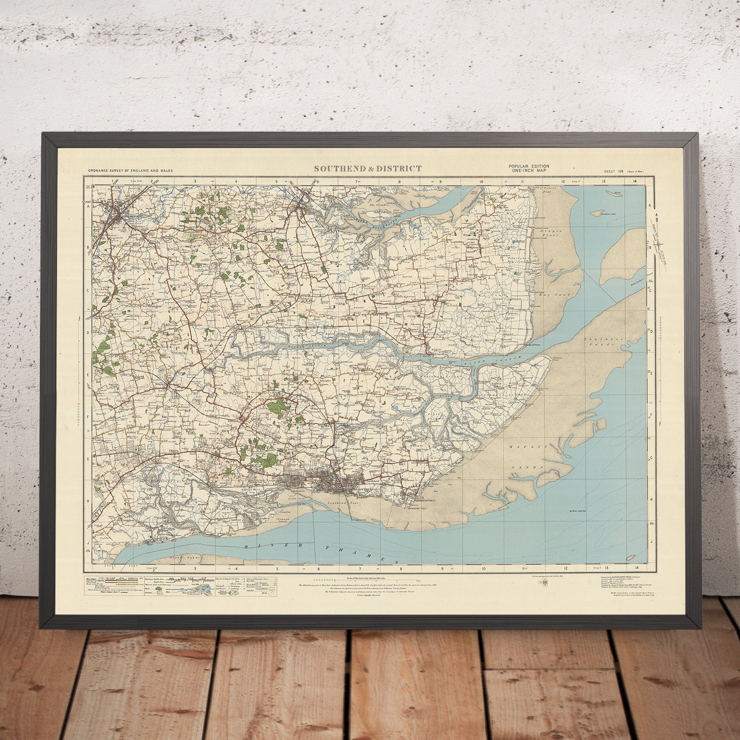 Old Ordnance Survey Map, Sheet 108 - Southend & District, 1925: Chelms ...