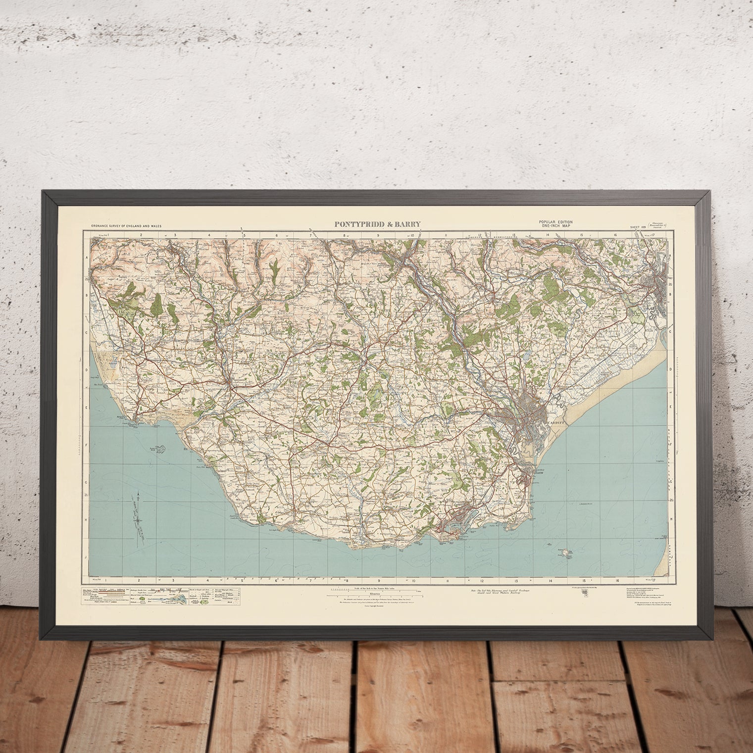 Old Ordnance Survey Map, Sheet 109 - Pontypridd & Barry, 1925: Cardiff ...