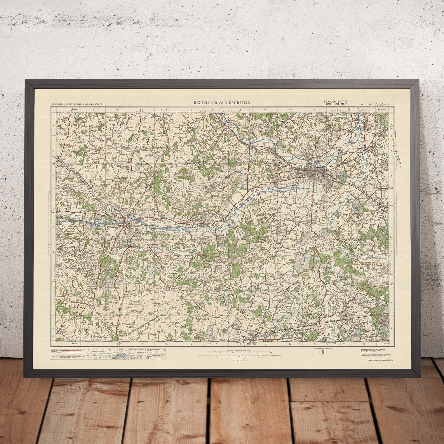 Old Ordnance Survey Map, Sheet 113 - Reading & Newbury, 1925: Wokingha ...