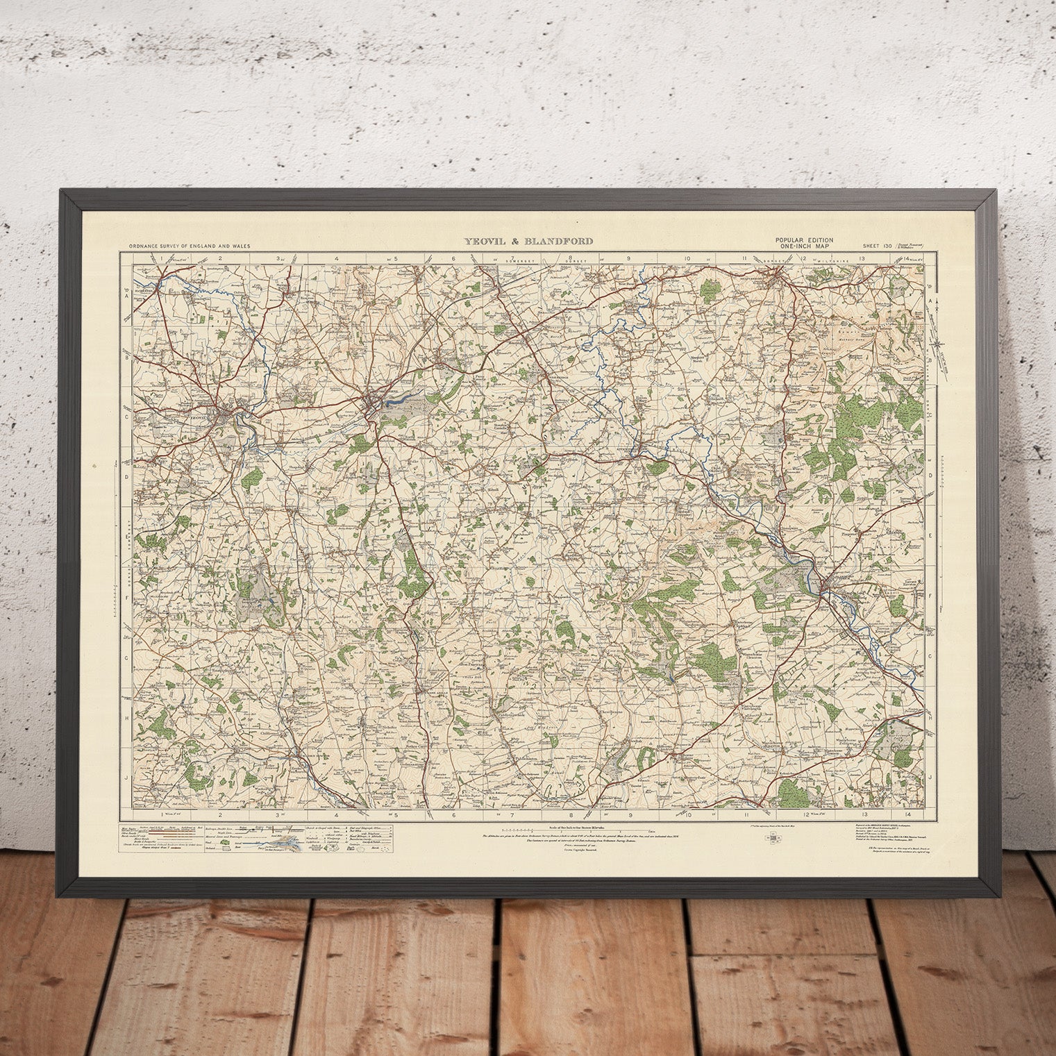 Old Ordnance Survey Map, Sheet 130 - Yeovil & Blandford, 1925: Sherbor ...