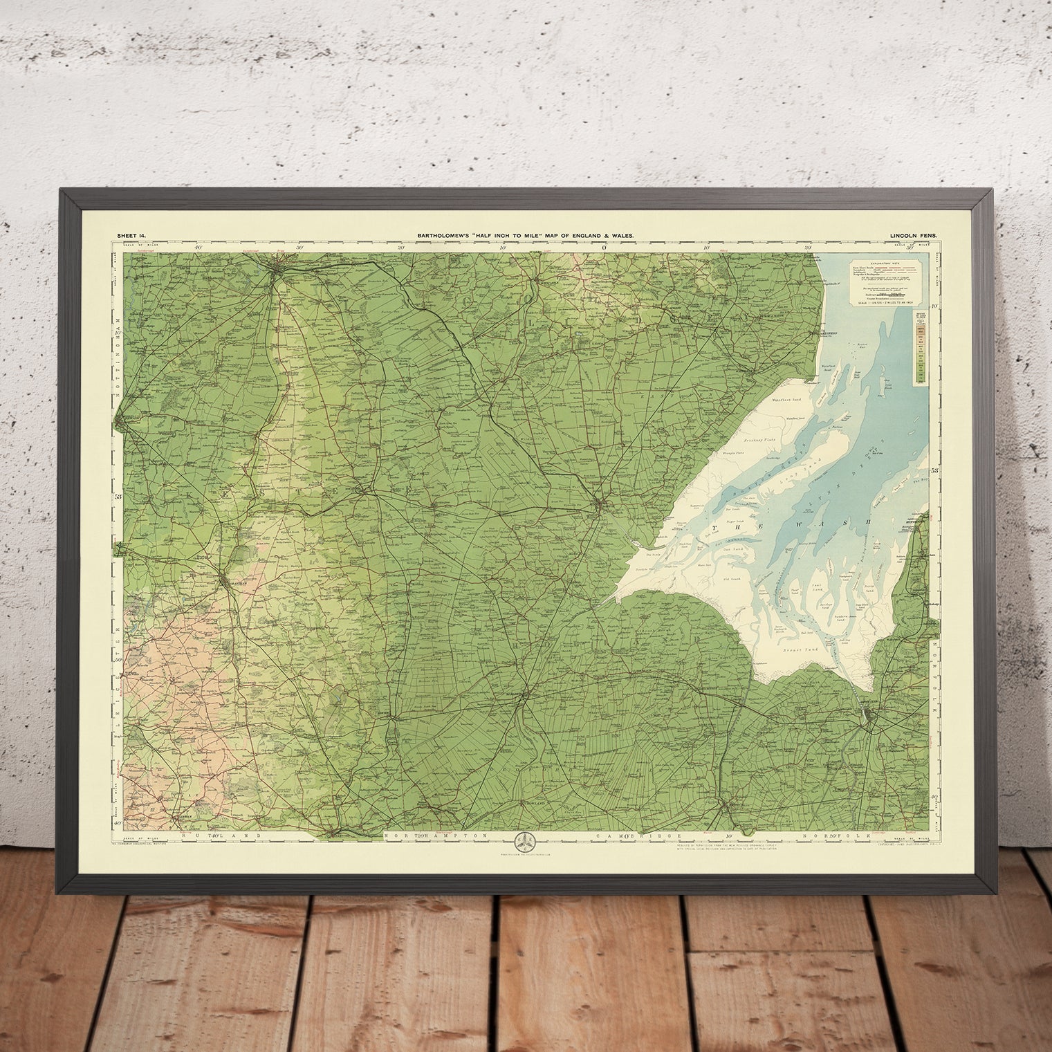 Old OS Map of Lincoln Fens, Lincolnshire by Bartholomew, 1901: Boston ...