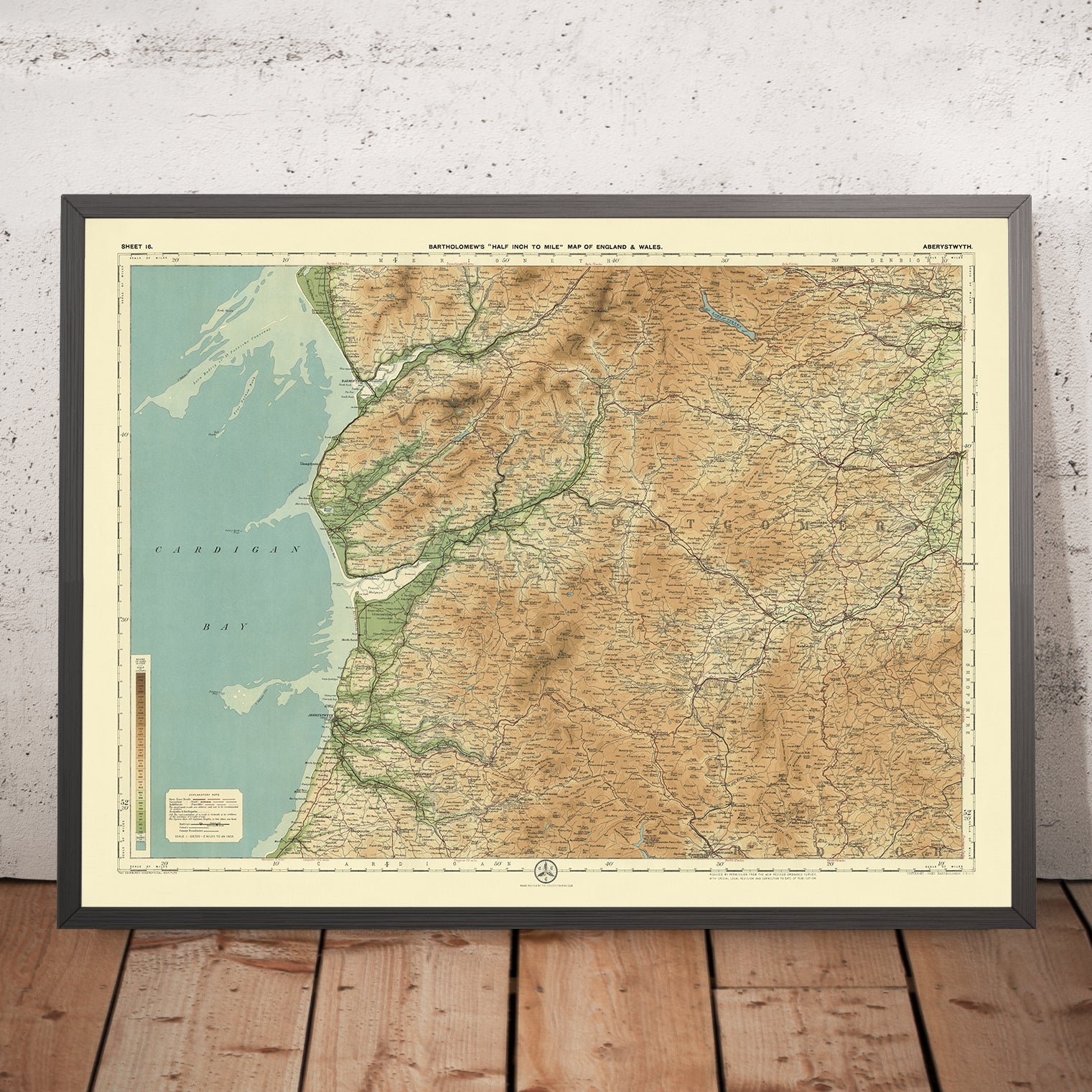 Old OS Map of Ceredigion & Montgomeryshire by Bartholomew, 1901: Abery ...