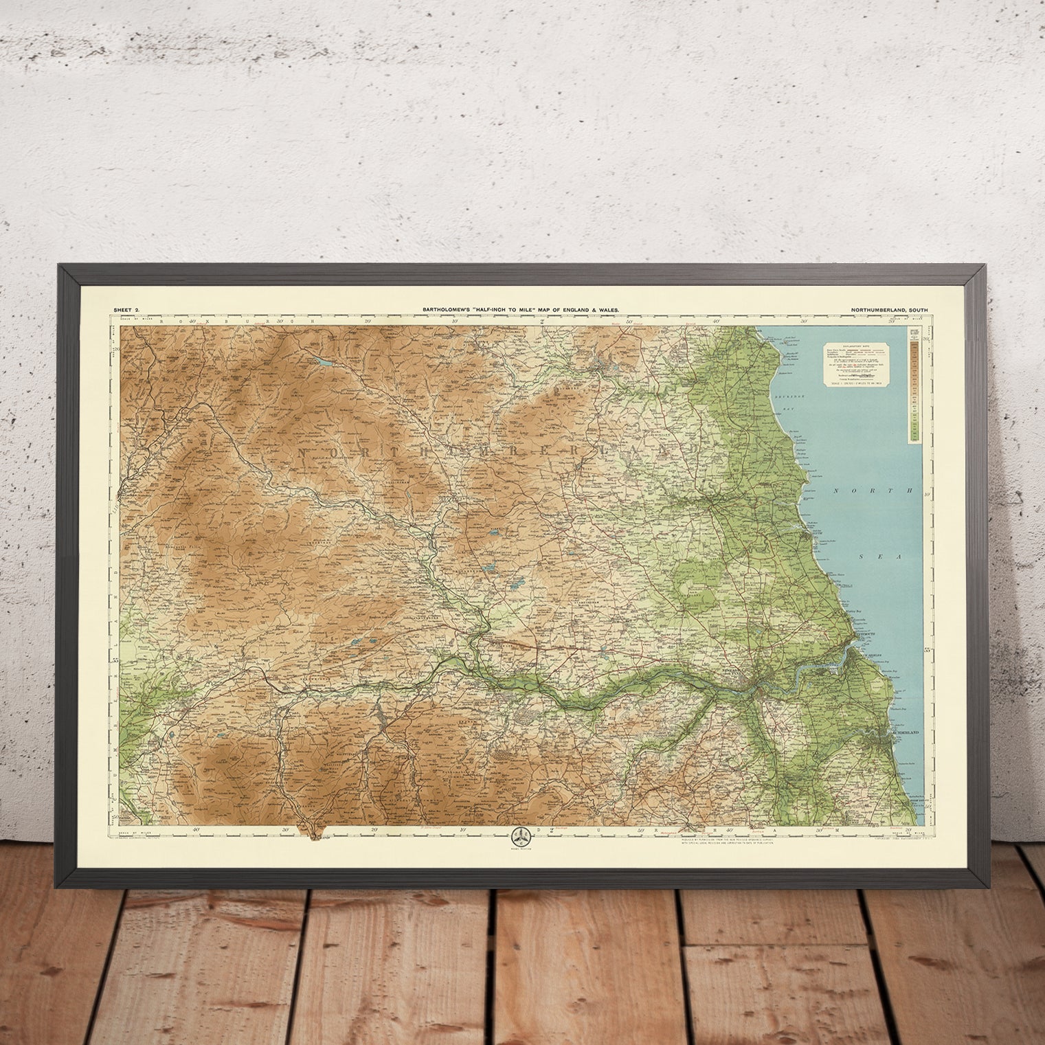 Old OS Map of Northumberland - South by Bartholomew, 1901: Newcastle ...