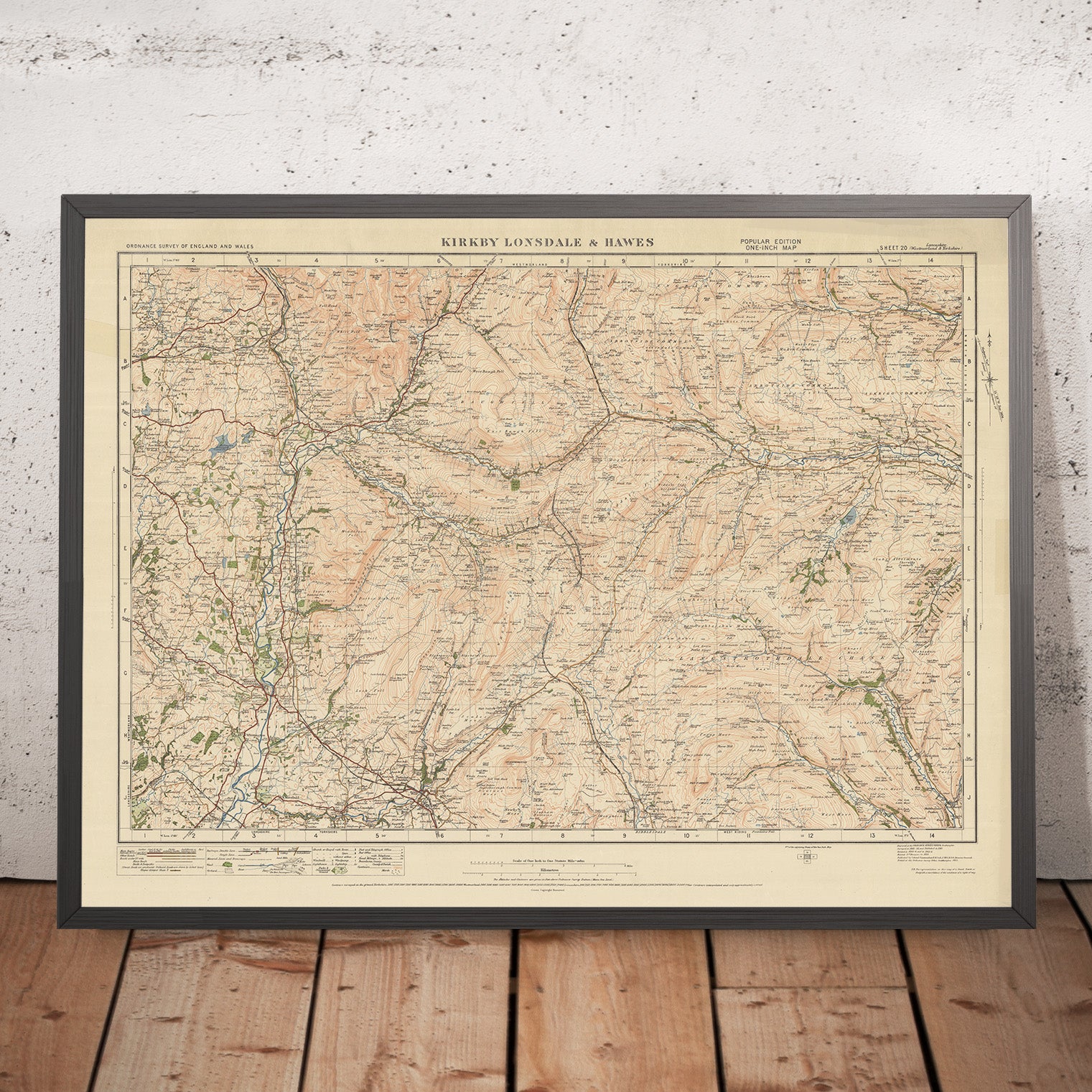 Old Ordnance Survey Map, Sheet 20 - Kirkby Lonsdale & Hawes, 1925: Ing ...