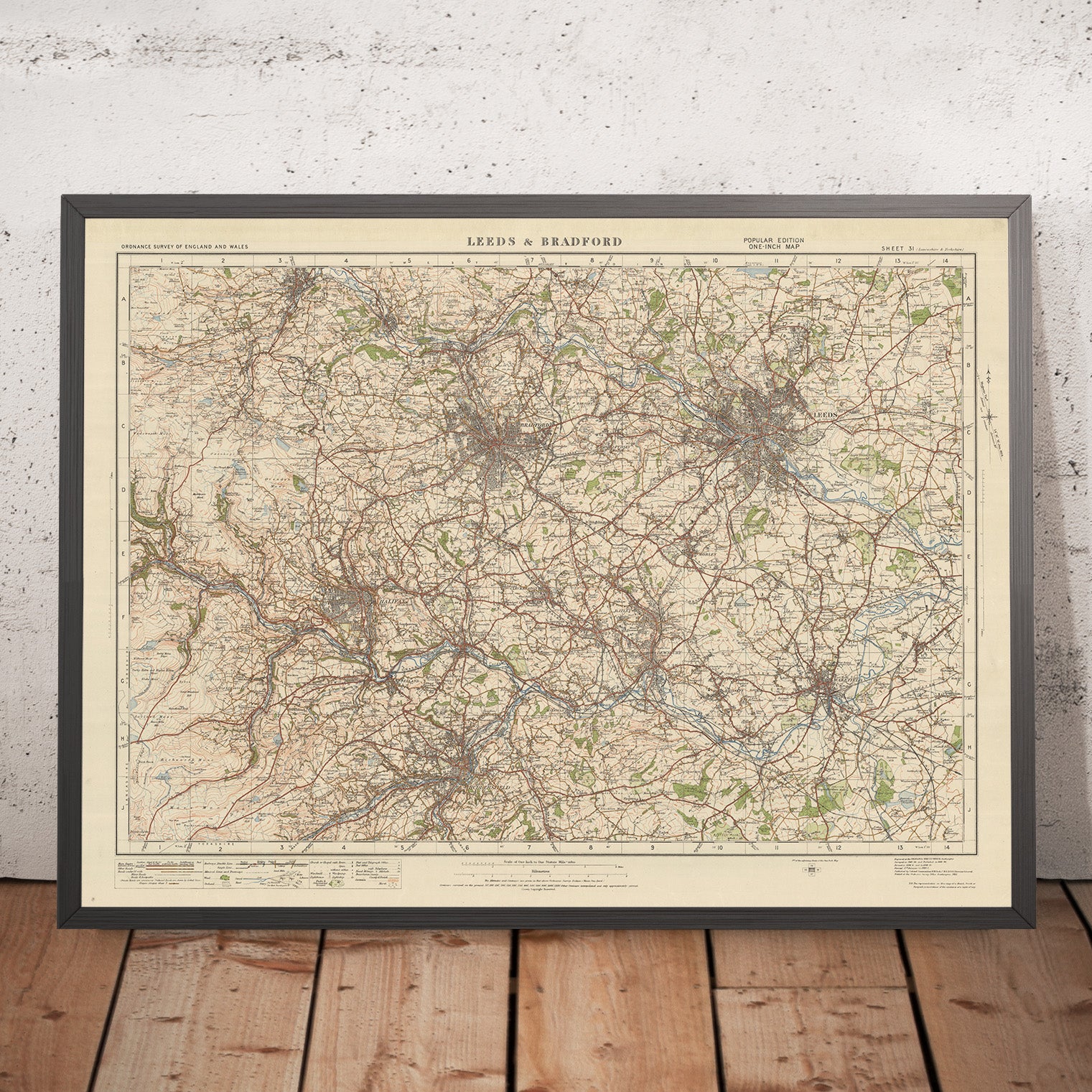Old Ordnance Survey Map, Sheet 31 - Leeds & Bradford, 1925: Halifax, H ...