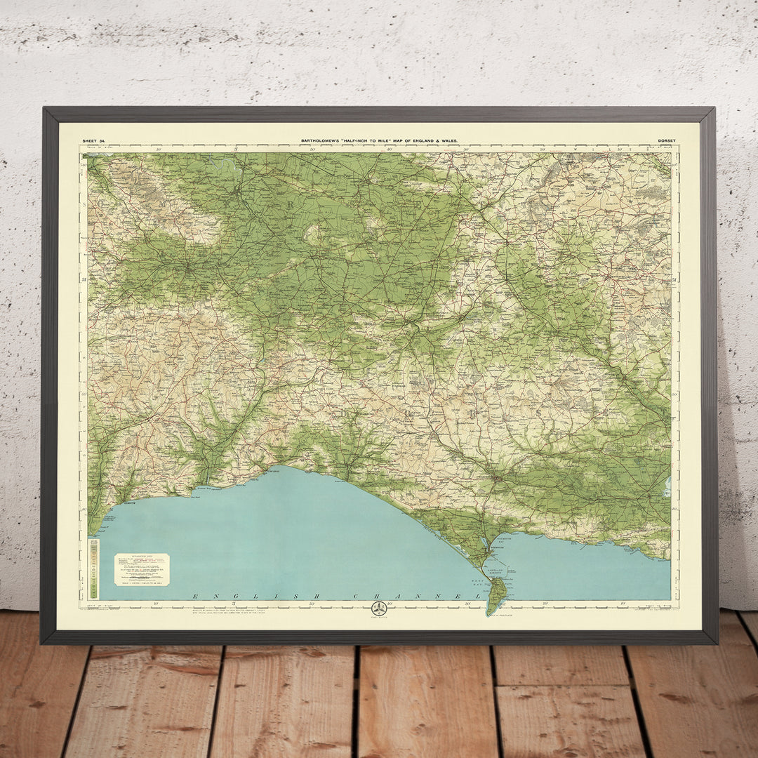 Old OS Map of Dorset by Bartholomew, 1901: Weymouth, Taunton, Yeovil ...