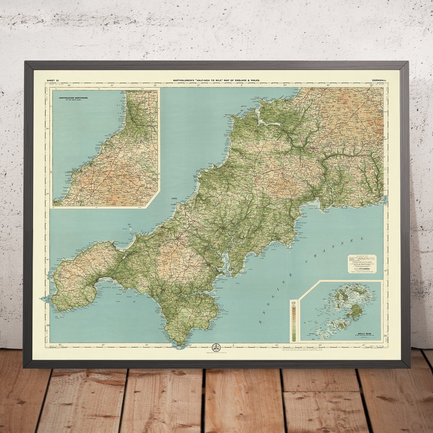 Old OS Map of Cornwall by Bartholomew, 1901: Bodmin Moor, Tintagel Cas ...