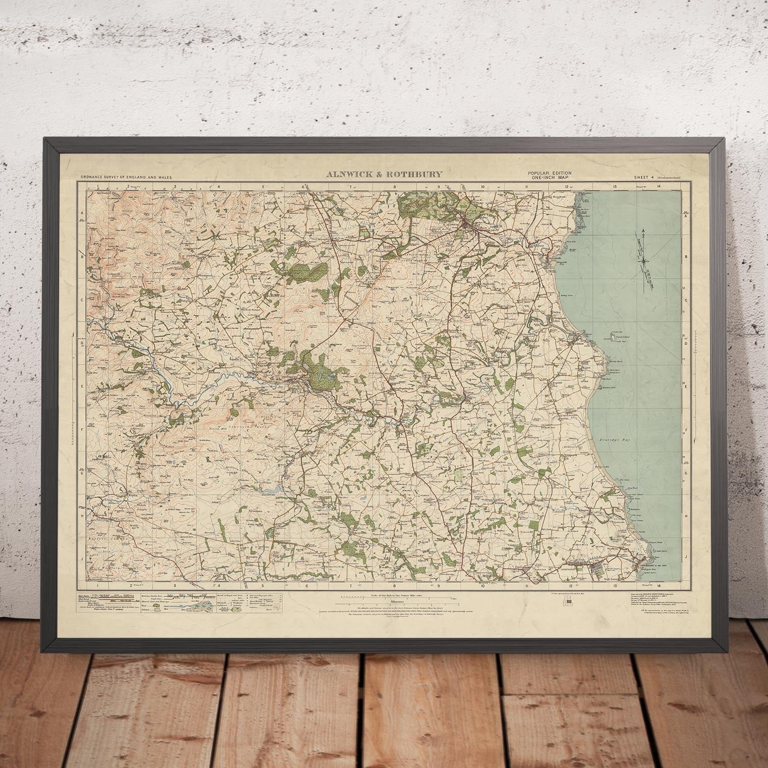 Old Ordnance Survey Map, Sheet 4 - Alnwick & Rothbury, 1919-1926: Long ...