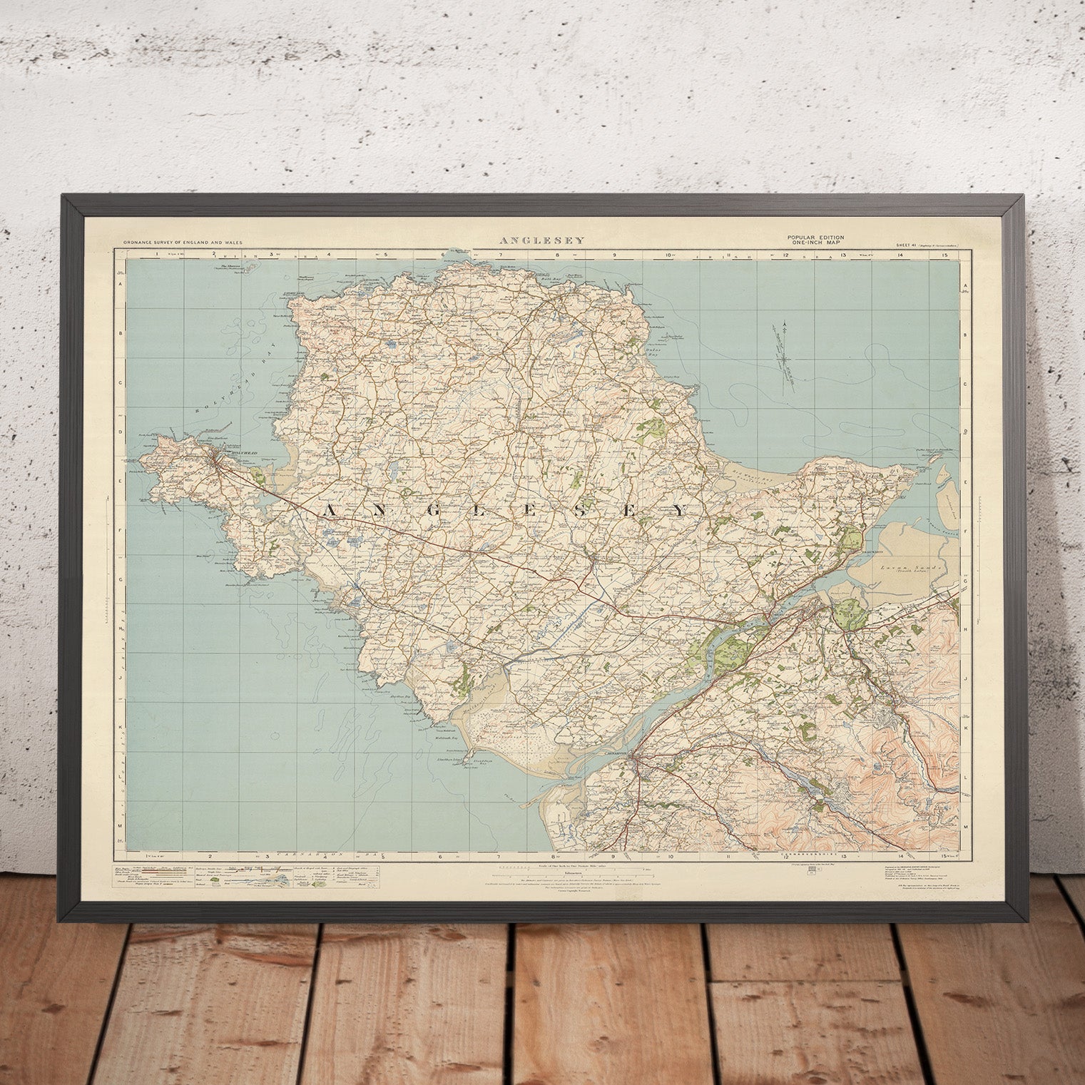Old Ordnance Survey Map, Sheet 41 - Anglesey, 1925: Bangor, Caernarfon ...