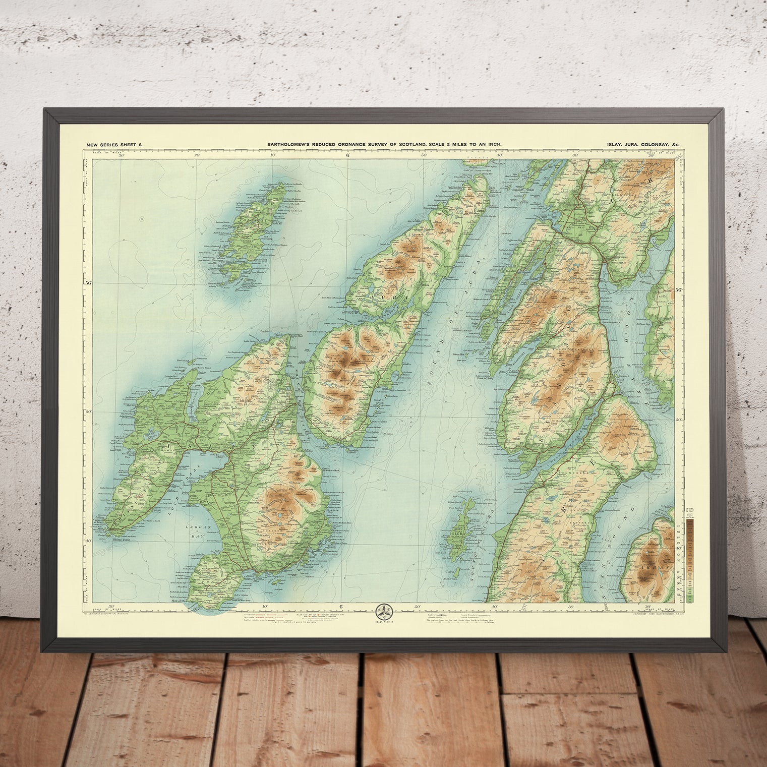 Old OS Map of Islay, Jura & Colonsay by Bartholomew, 1901: Bowmore, Pa ...