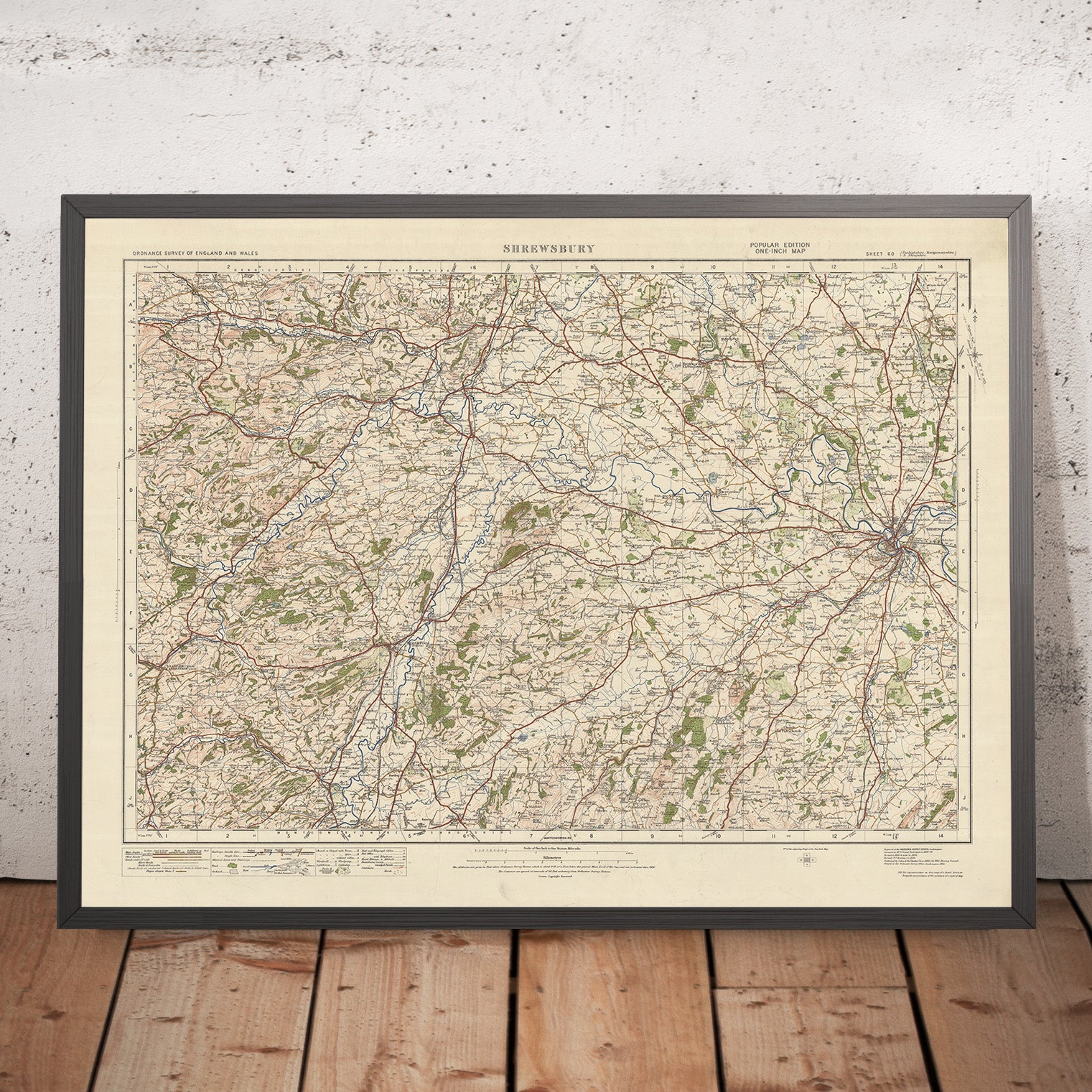 Old Ordnance Survey Map, Sheet 60 - Shrewsbury, 1925: Welshpool, Llanf ...