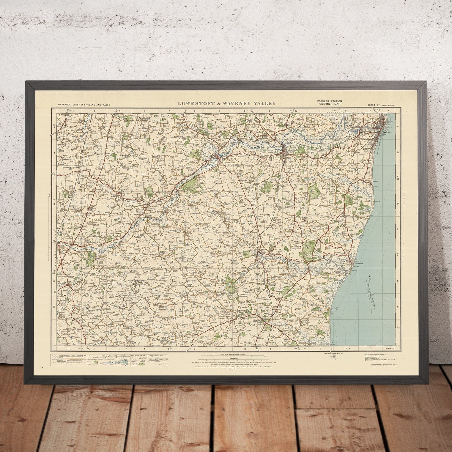 Old Ordnance Survey Map, Sheet 77 - Lowestoft & Waveney Valley, 1925 ...
