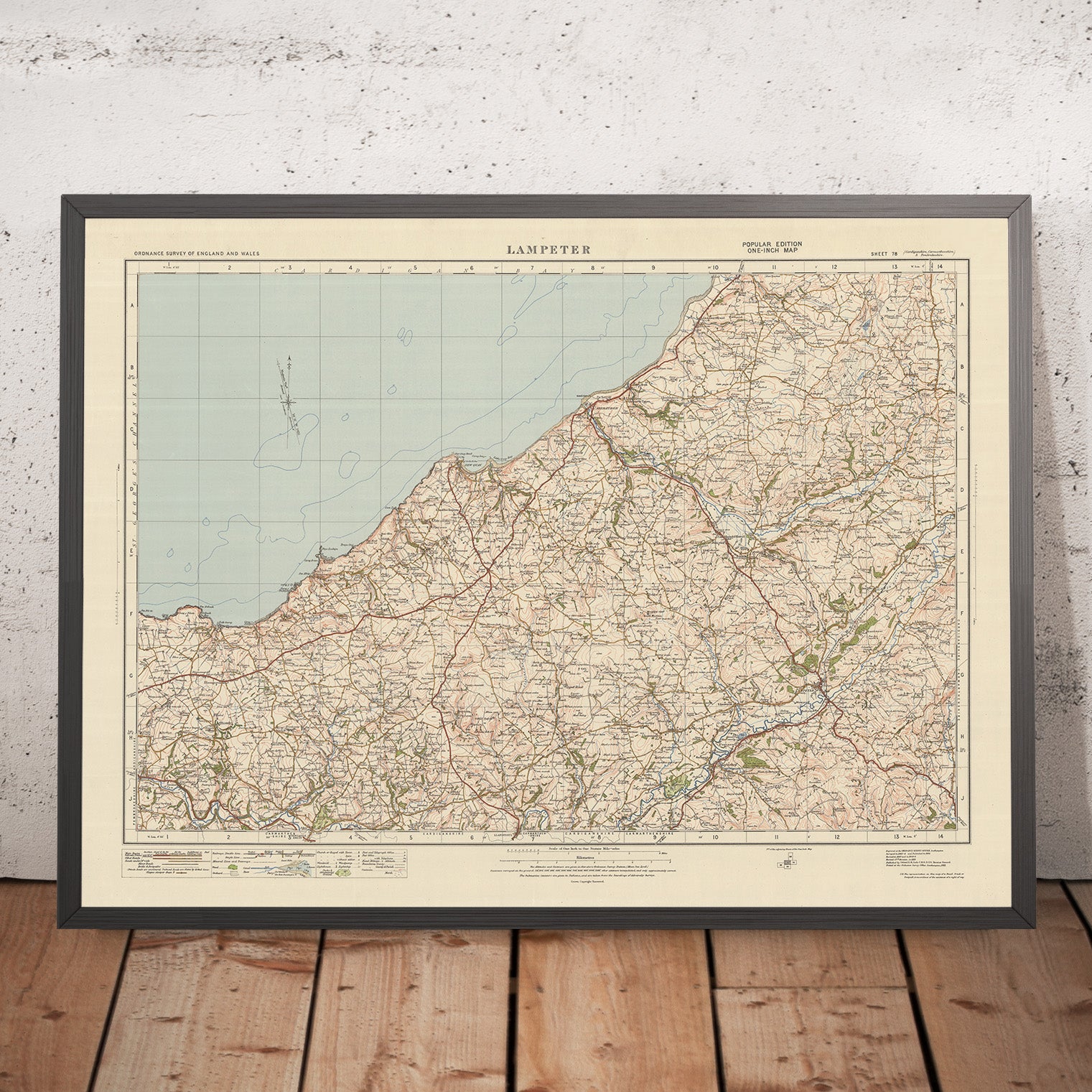 Old Ordnance Survey Map, Sheet 78 - Lampeter, 1925: New Quay, Aberaero ...