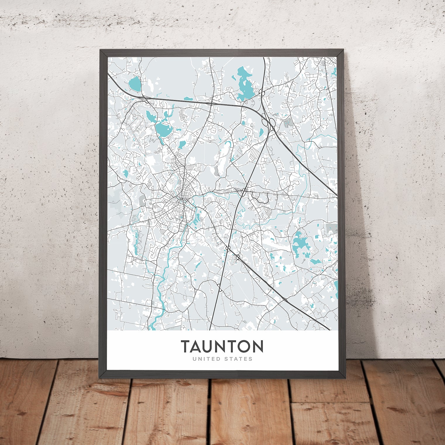 Modern City Map of Taunton, MA: Downtown, Old Colony Historical Societ ...
