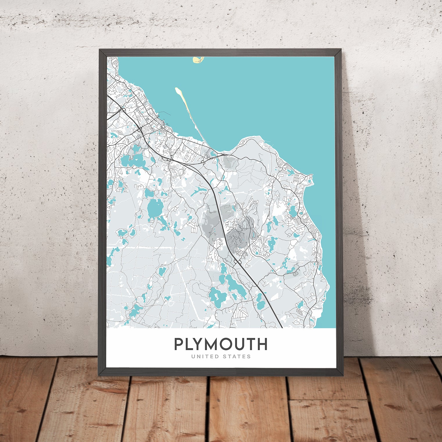 Modern City Map of Plymouth, MA: Pilgrim Hall Museum, Mayflower II, Pl ...