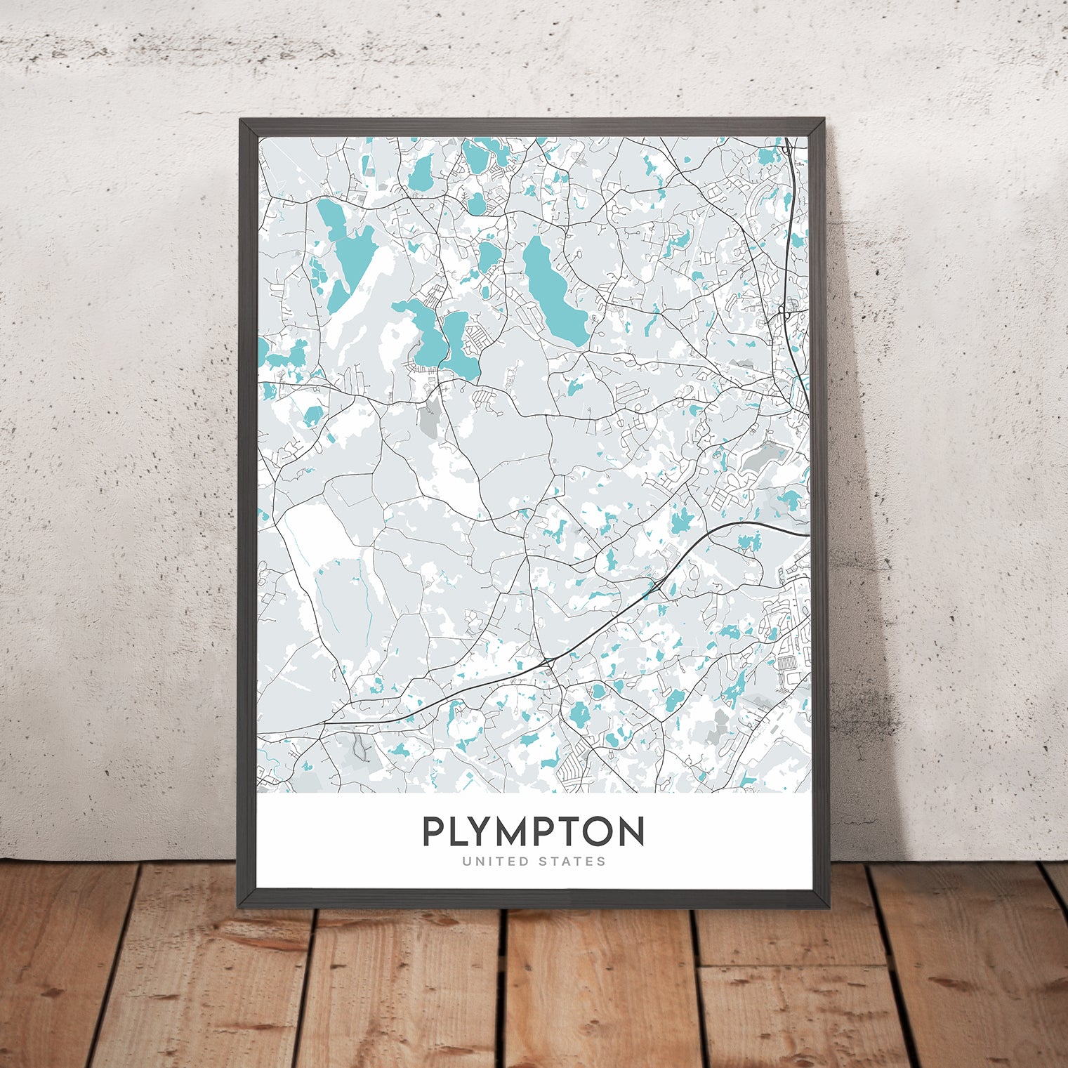 Modern City Map of Plympton, MA: Plympton Town Hall, Plympton Public L ...