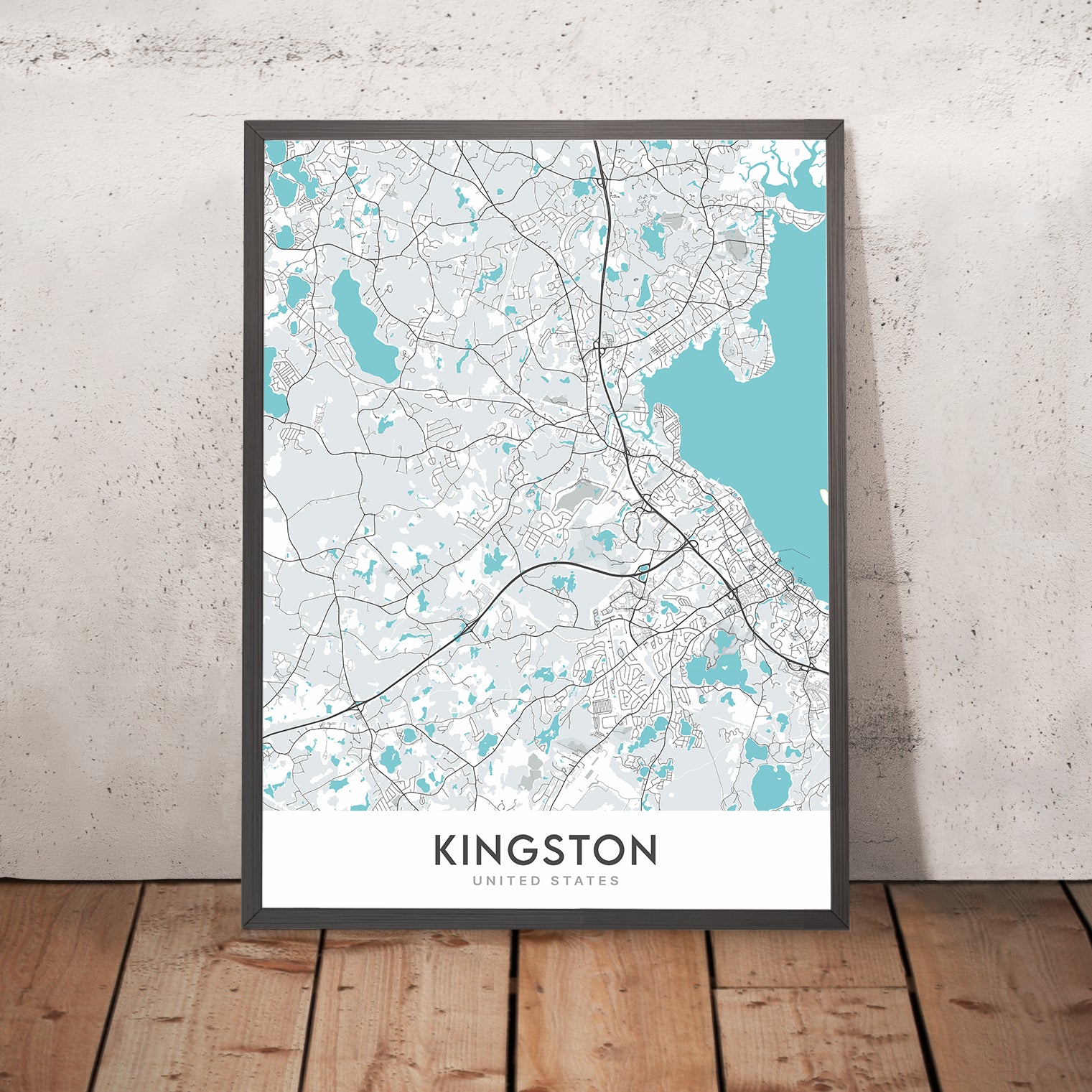 Modern City Map of Kingston, MA: Kingston Collection, Silver Lake, Jon ...