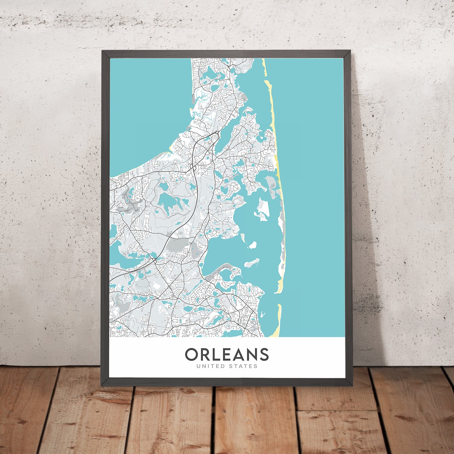 Modern City Map of Orleans, MA: Nauset Beach, Skaket Beach, Rock Harbo ...