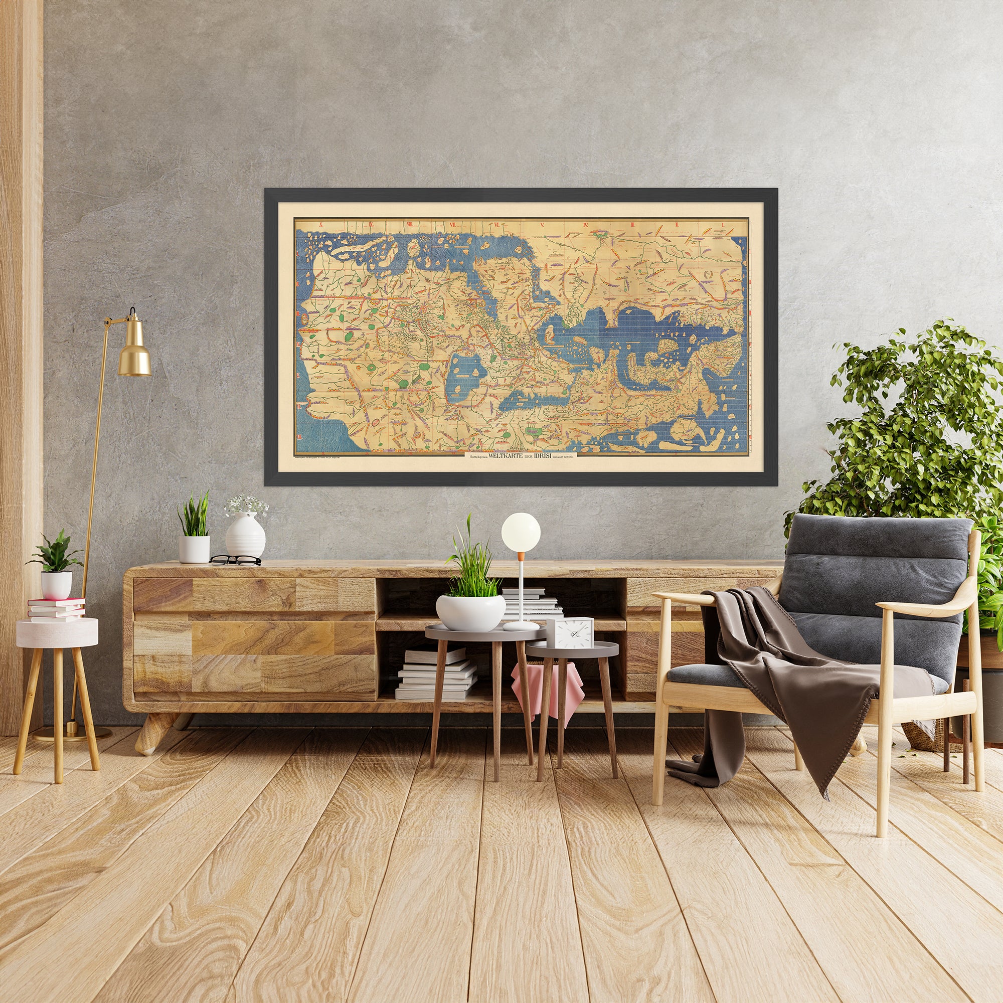 Ancient World Map by Al-Idrisi, 1154: Tabula Rogeriana, Arabia Center ...