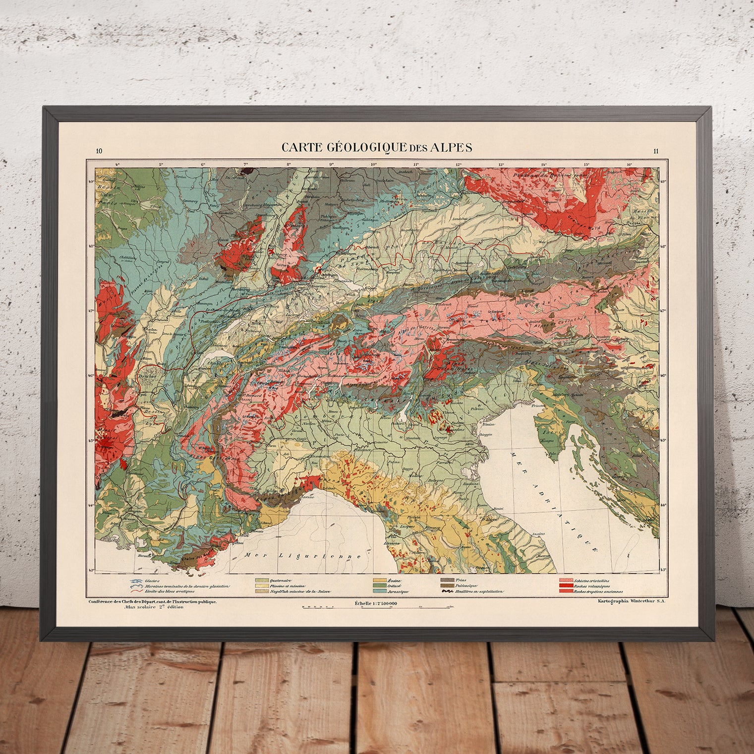Old Map of the Alps by Kartographia Winterthur, 1921: Switzerland, Aus ...