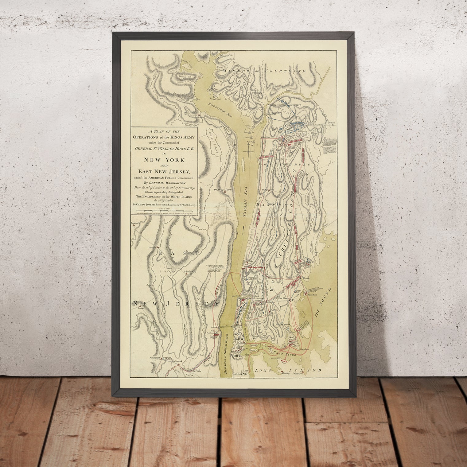 Old Battle of White Plains Map by Faden, 1777: George Washington, New ...