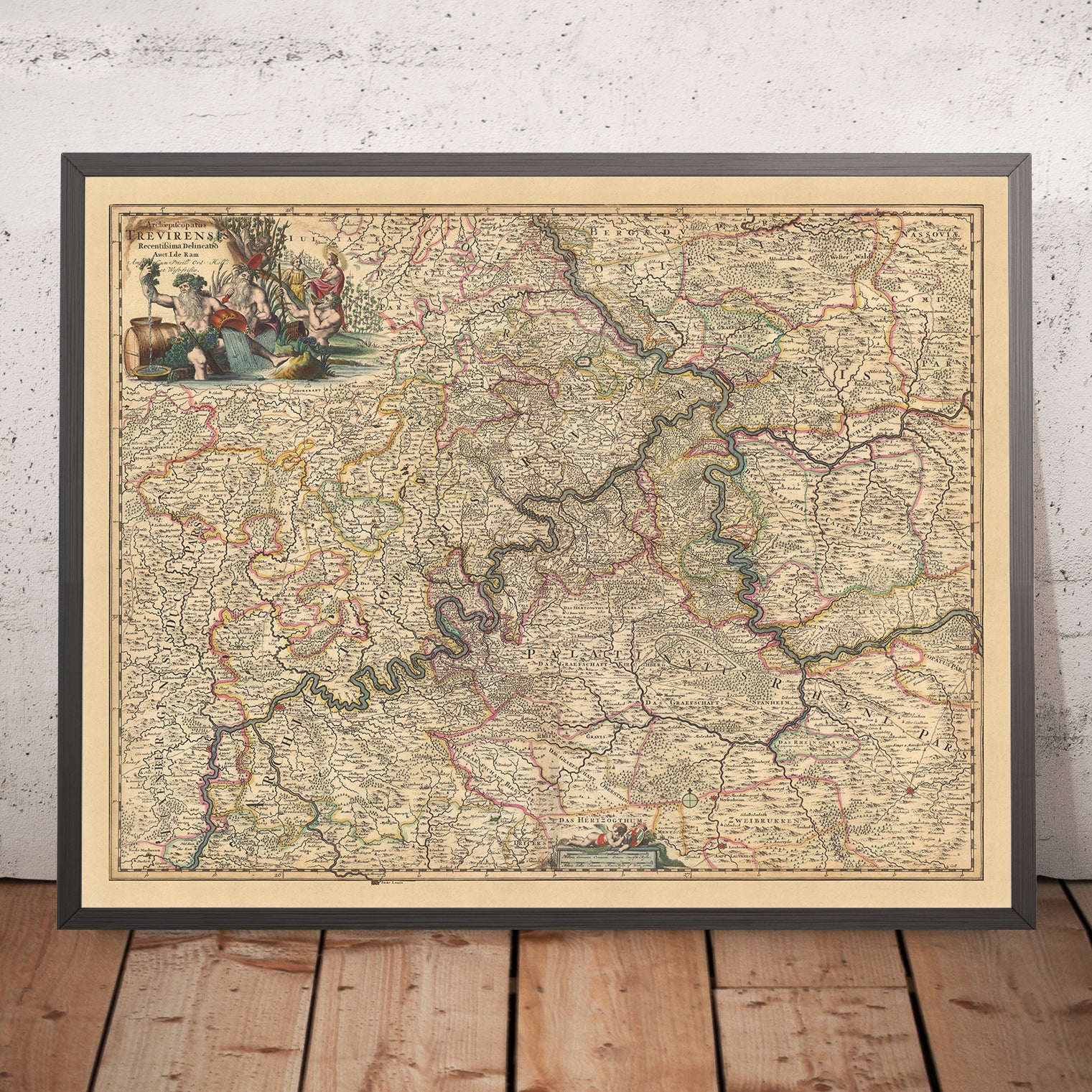 Old Map of Archbishopric of Trier by Visscher, 1690: Koblenz, Bitburg ...