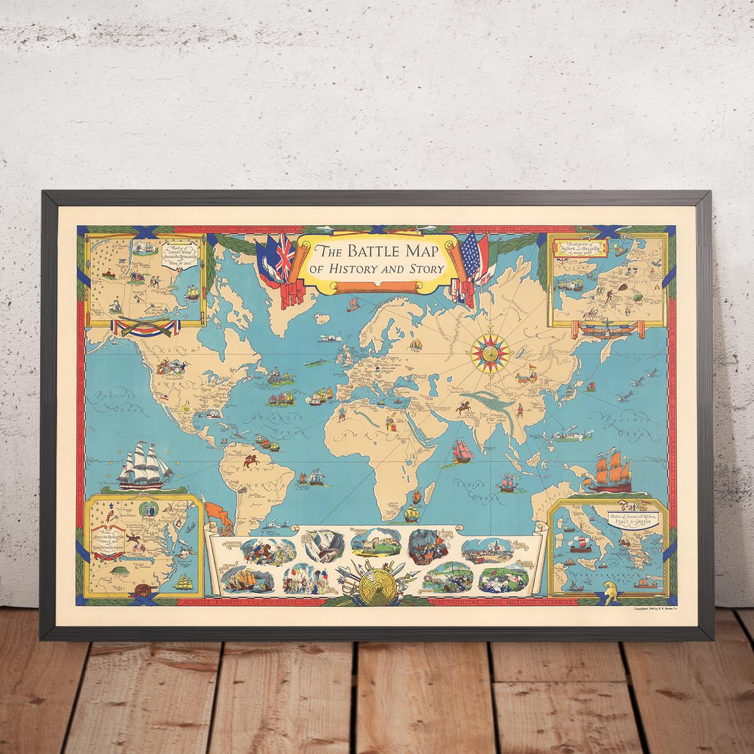 Old World Map by Voute, 1940: Historic Battles, Trojans, Trojan War, I ...